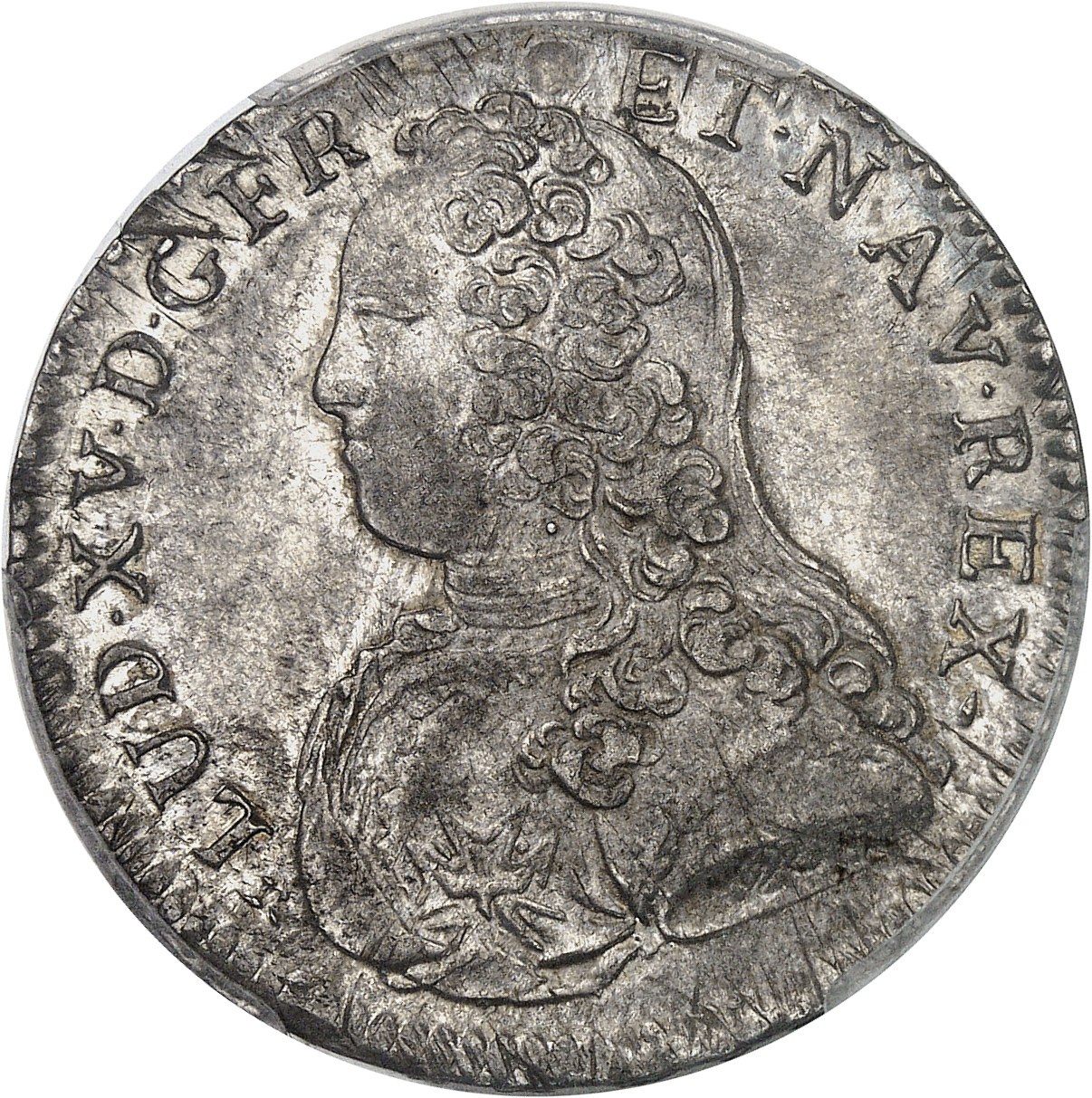 Ludwik XV (1715-1774). Połowa wykonawcza z gałązkami oliwnymi 1729, B ...