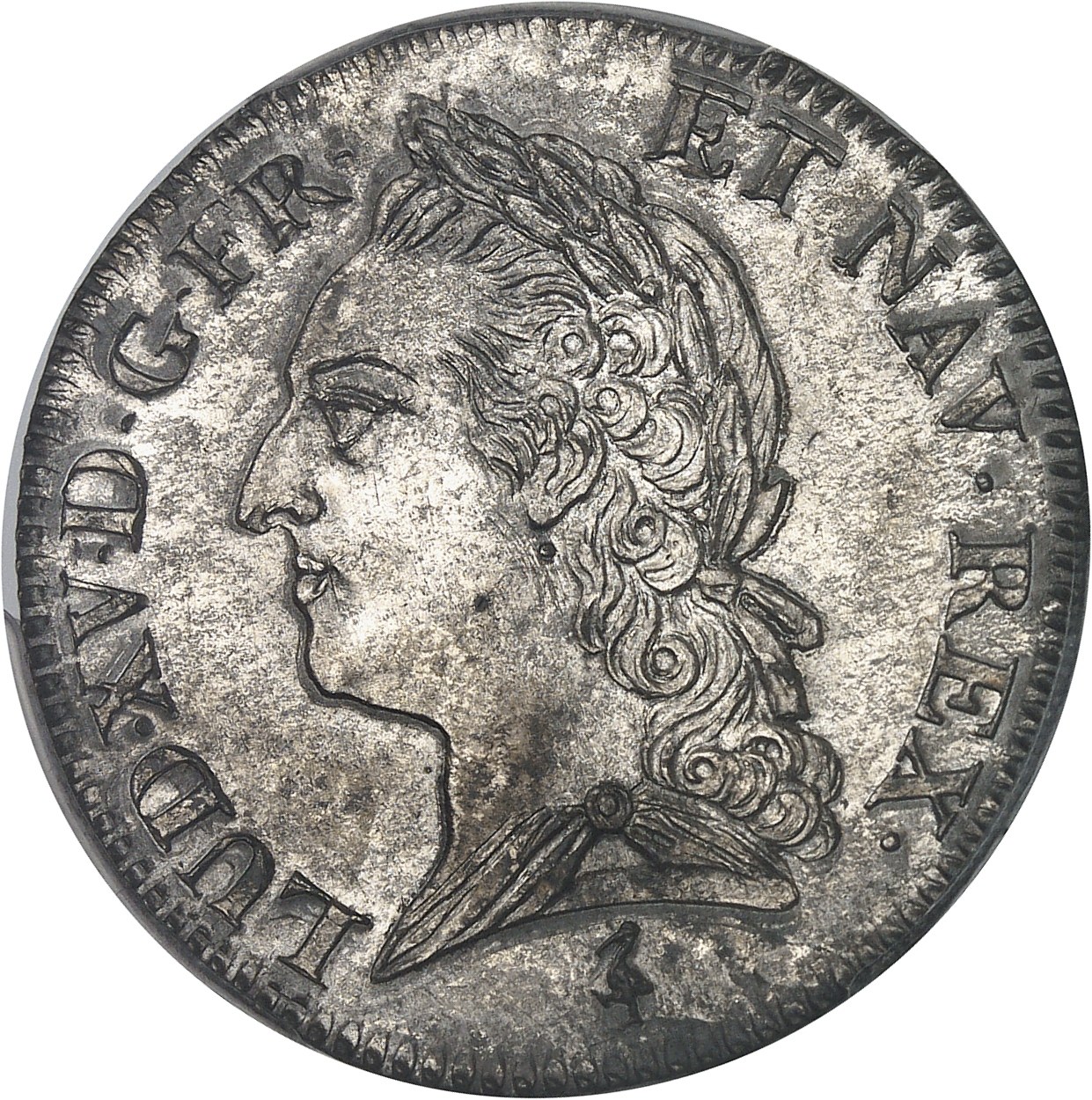 Ludwik XV (1715-1774). Esej na temat awersu demi-ecu znanego jako "à la ...