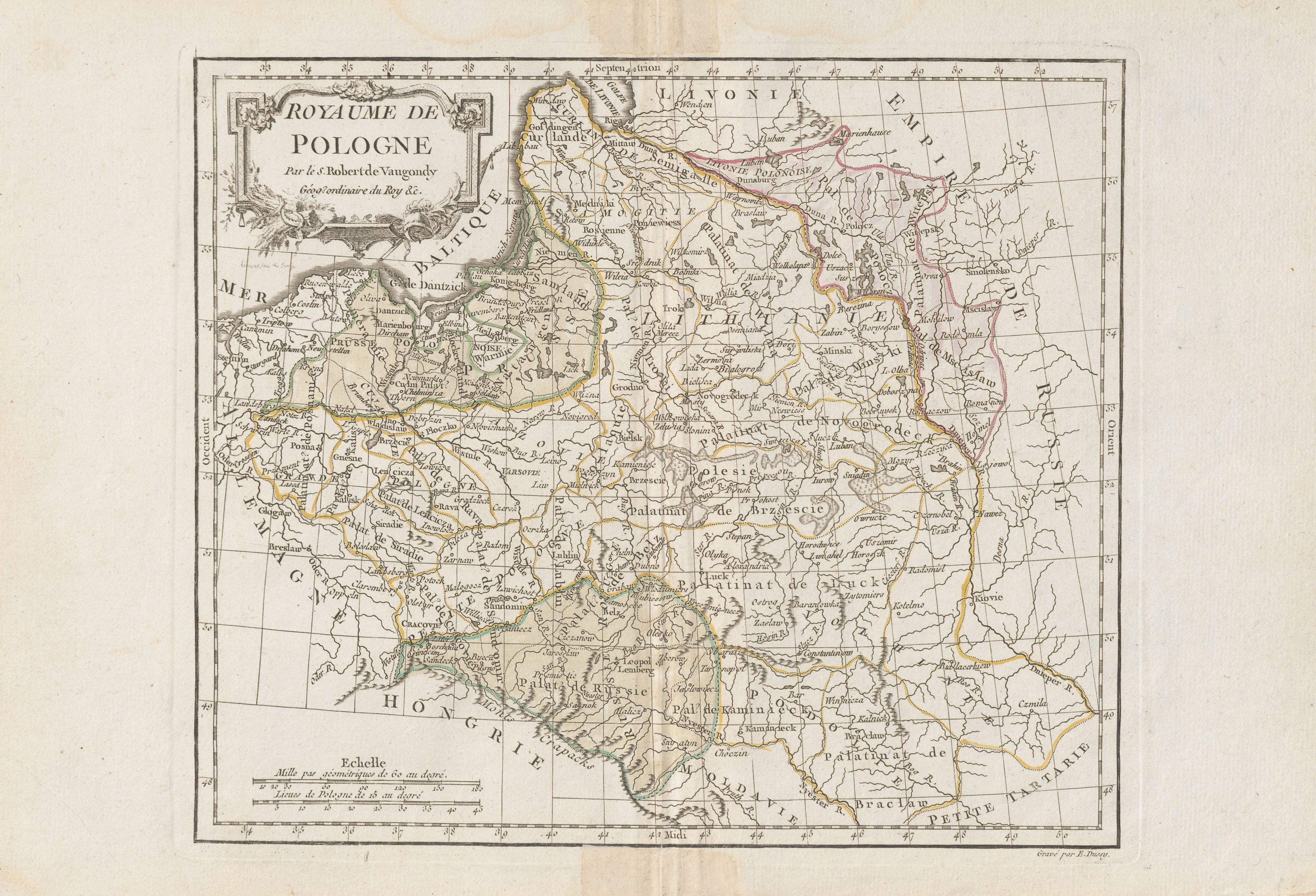[mapa] VAUGONDY Robert de - Royaume de Pologne (mapa Polski) [1778 ...