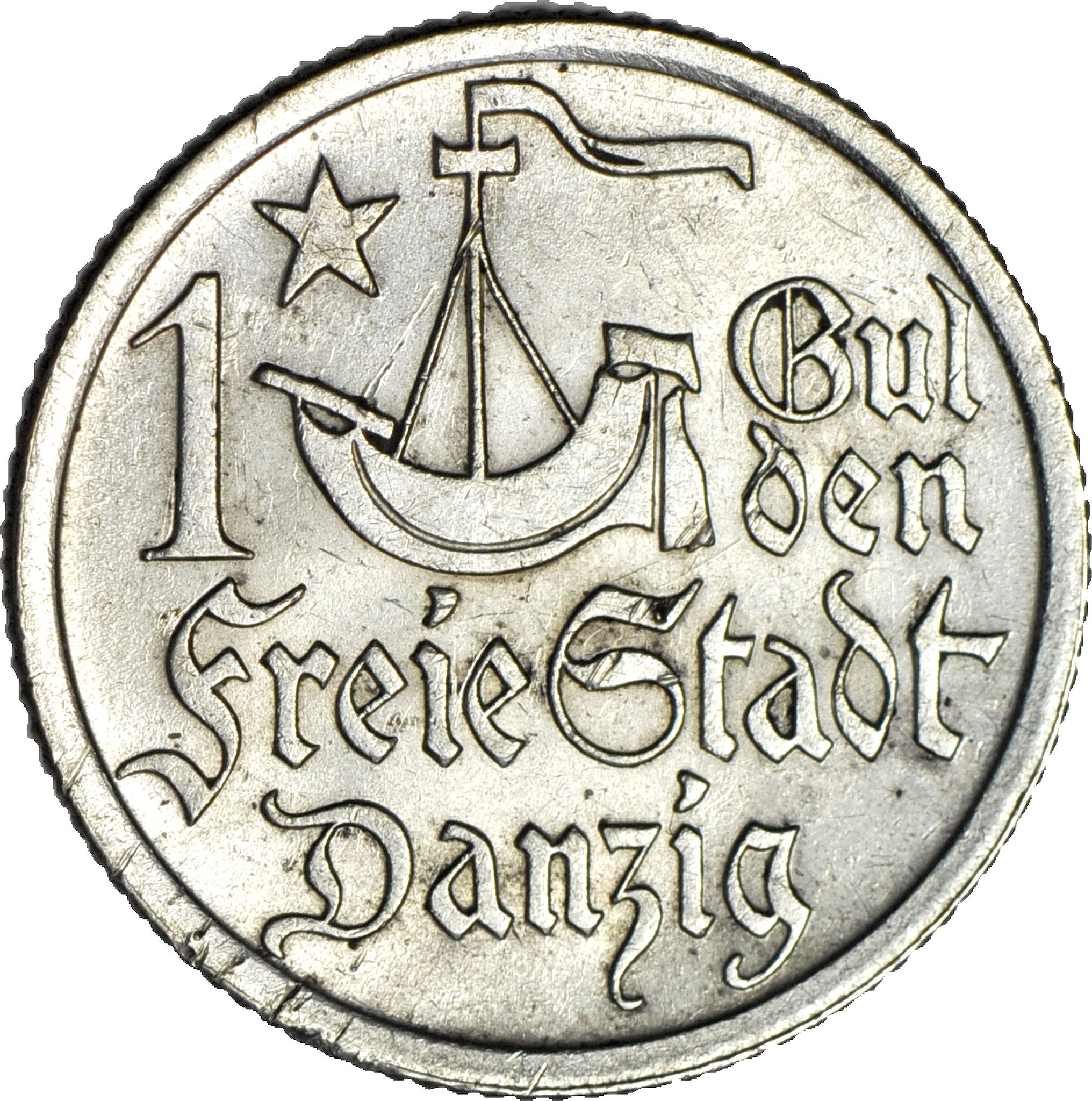 Wolne Miasto Gdańsk, 1 gulden 1923, ok. menniczy - Aukcja internetowa / Licytacja online - Cena ...