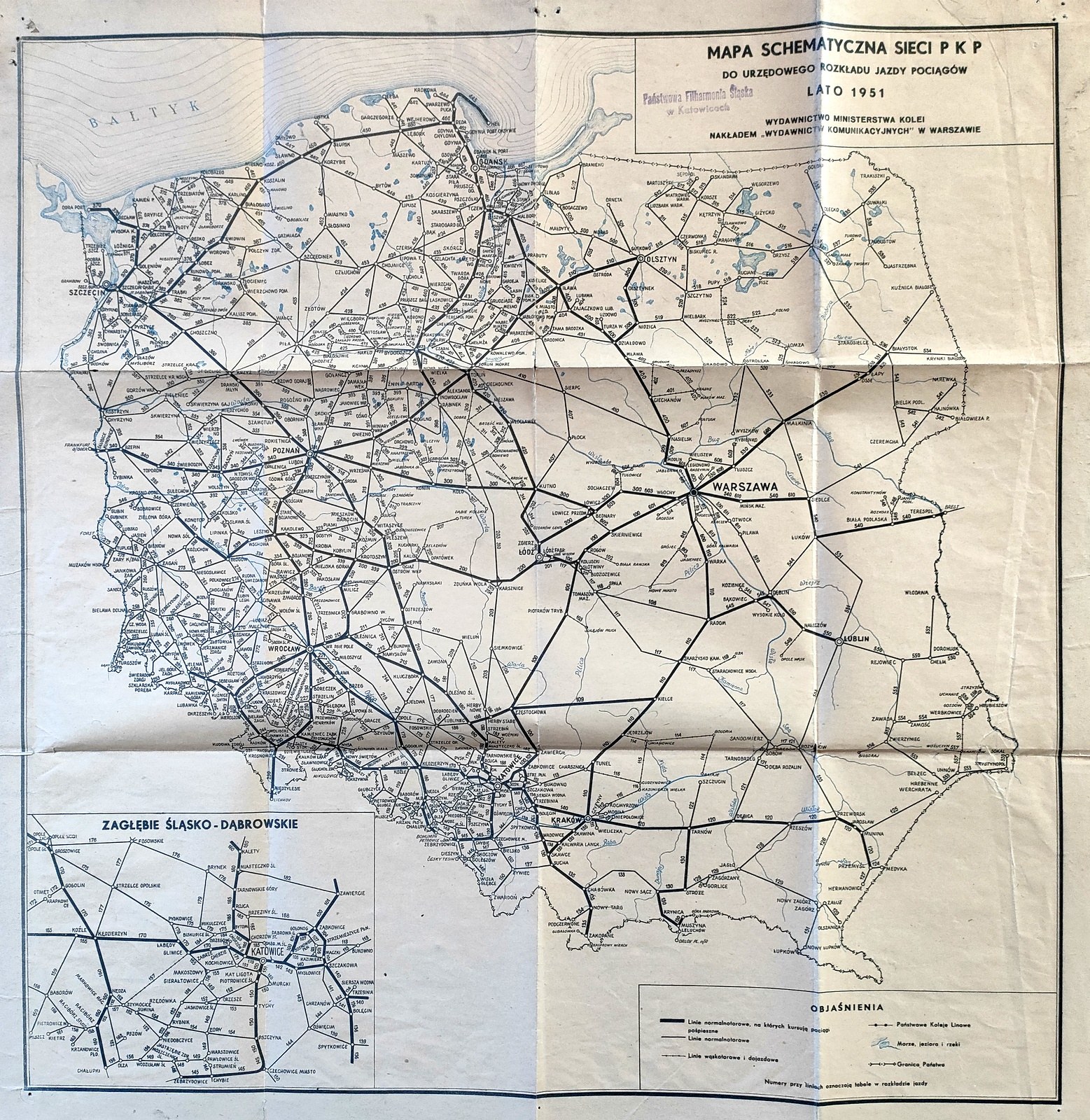 Mapa schematyczna sieci PKP w Polsce i Europie do urzędowego rozkładu ...