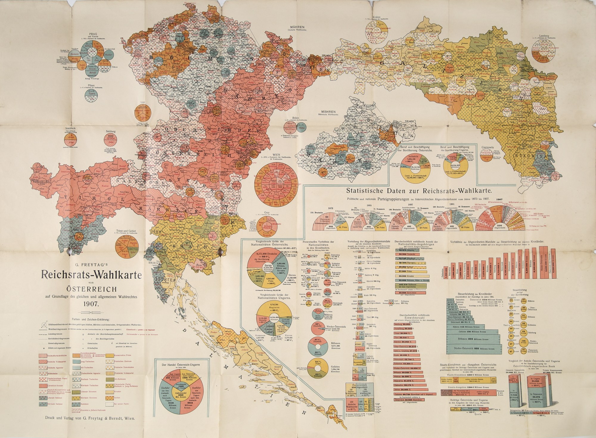 [Austria-Hungary, Galicia] Austrian electoral map for the Reichsrat ...