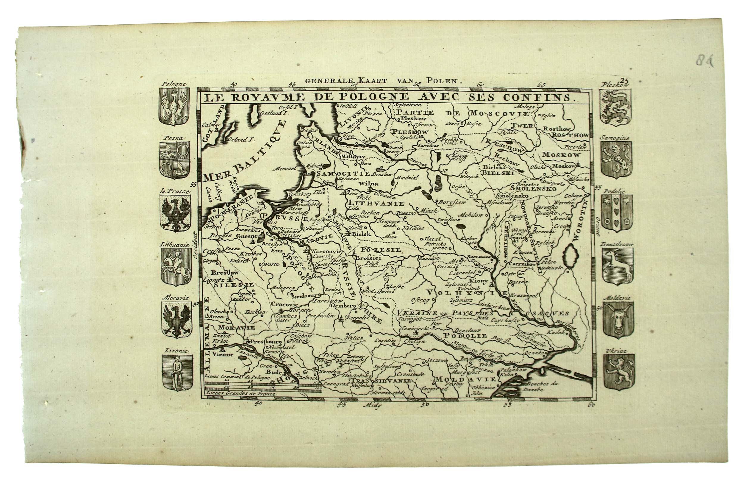 Mapa Polski, Daniel de la Feuille, 1753 (813) - Aukcja internetowa ...