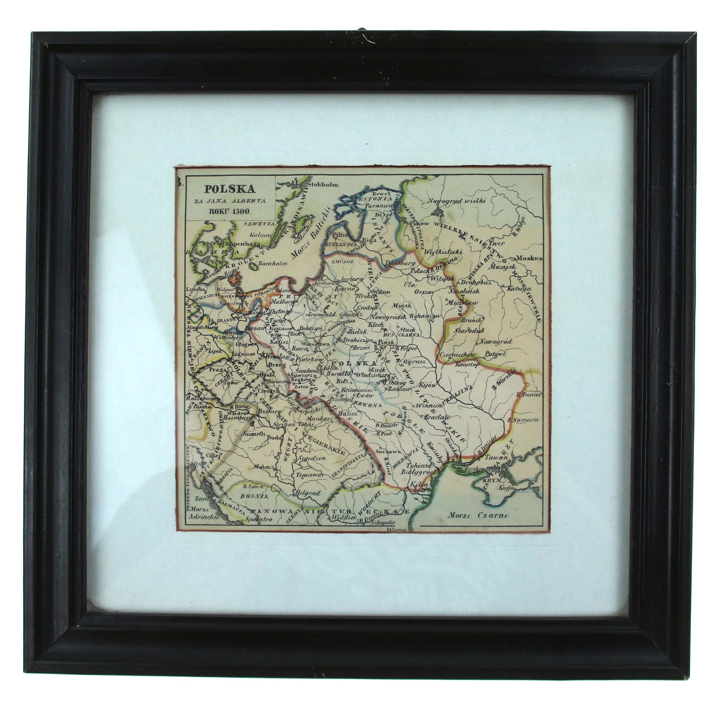 Mapa Polski za Jana Alberta 1500, lit. z XIX w. Oprawa (612) - Aukcja ...