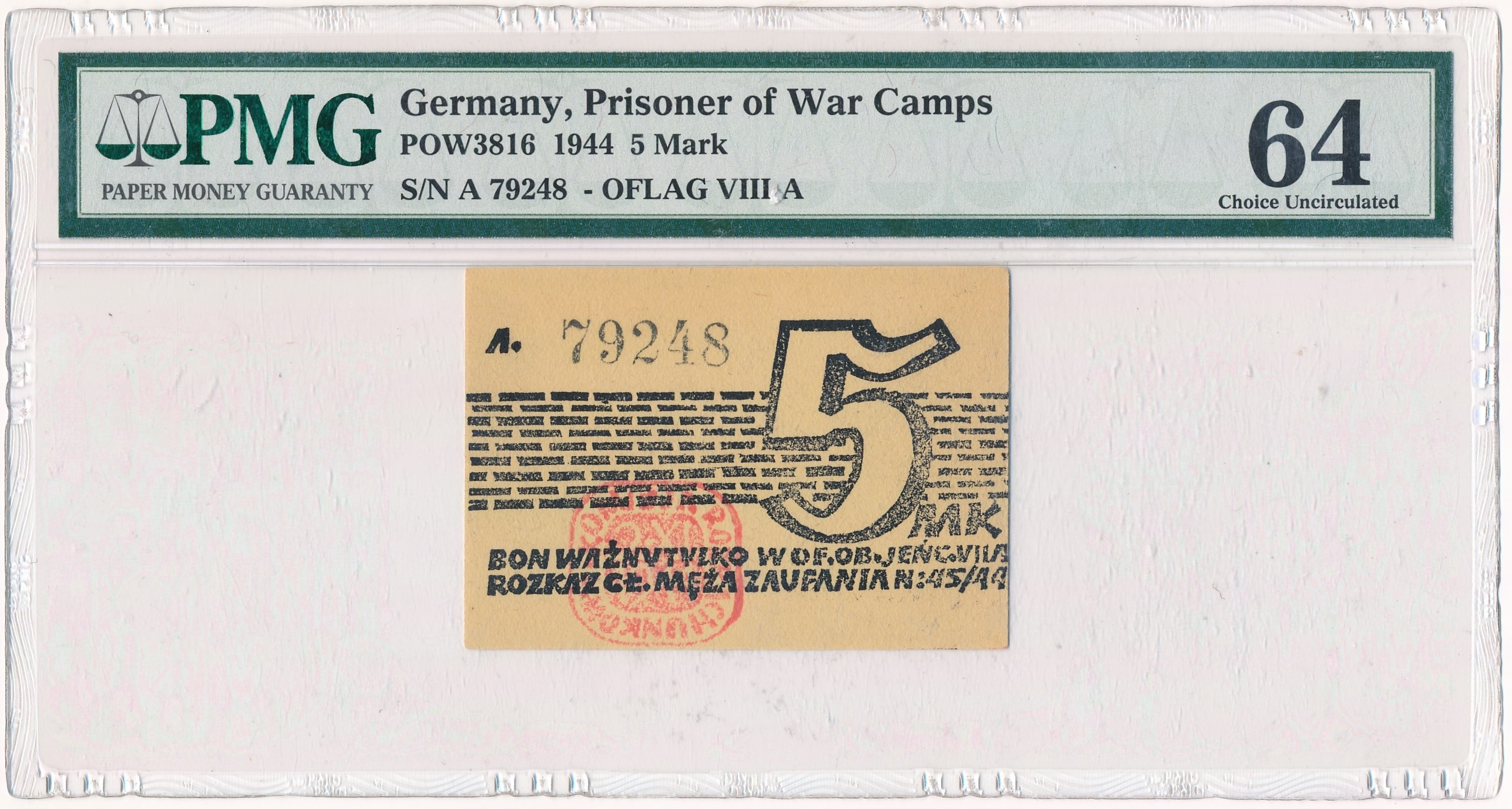 Oflag VII A Murnau - 5 marek 1944 - PMG 64 - RZADKI - Aukcja ...