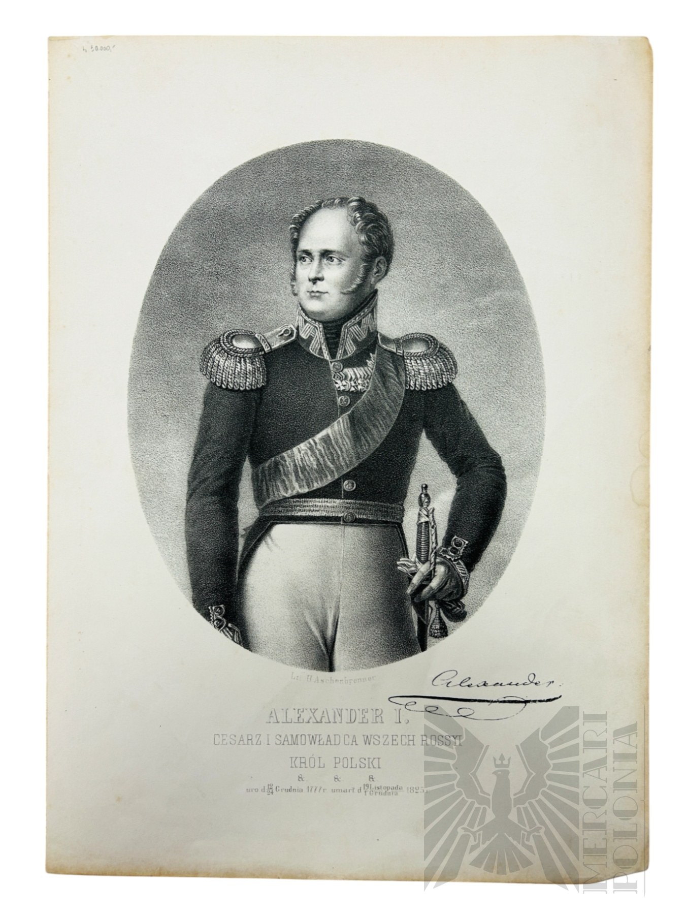 XIX Wiek Aleksander Lesser - Grafika Aleksander I Cesarz i Samowładca ...