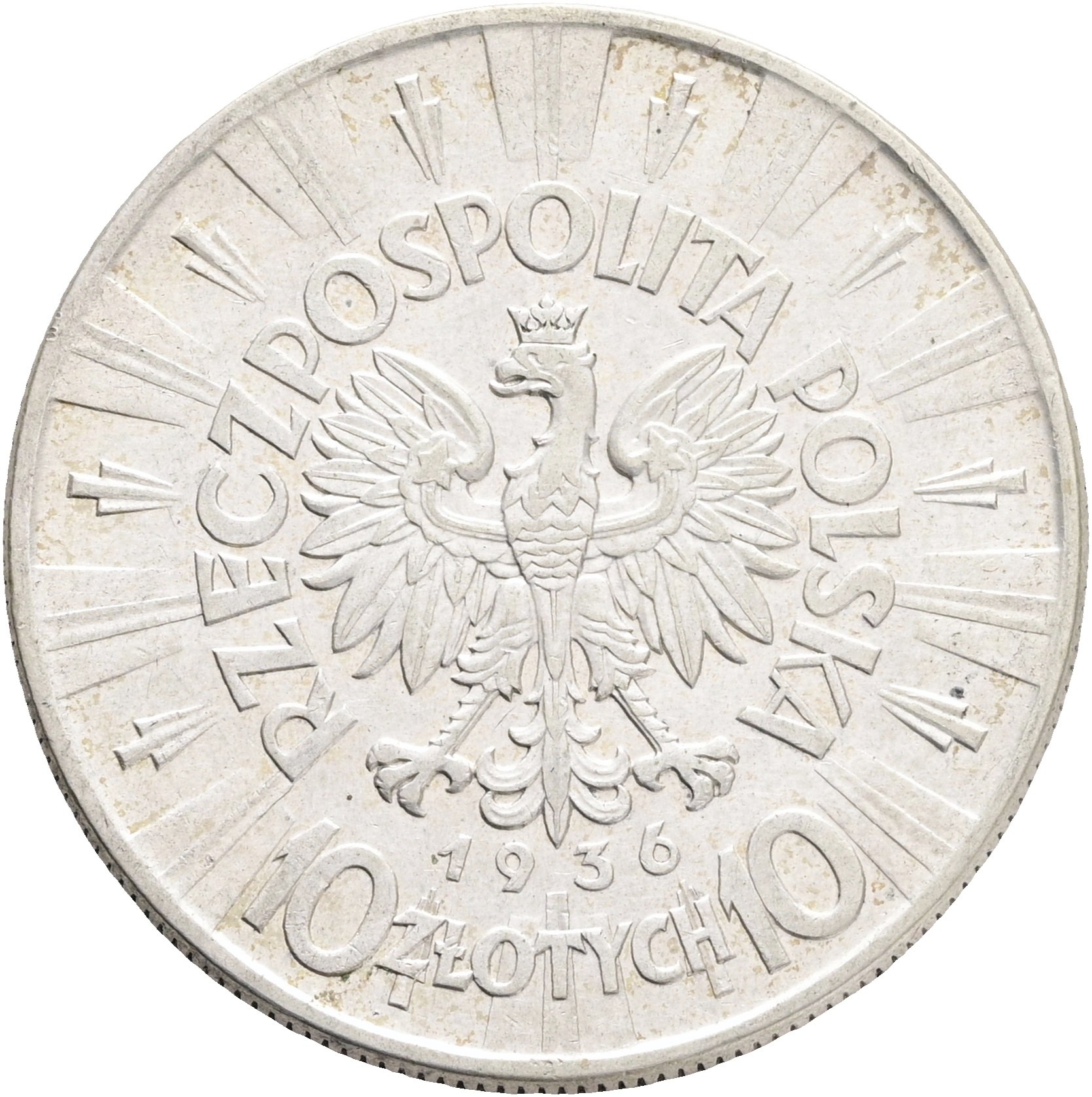 10 złotych 1936 II Rzeczpospolita Józef Piłsudski - Aukcja internetowa / Licytacja online - Cena ...