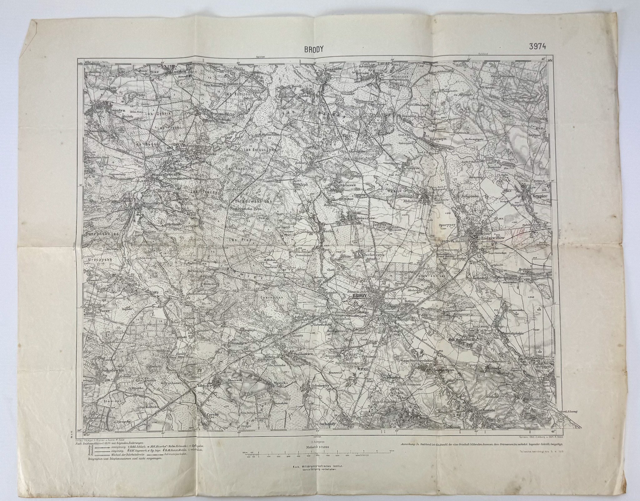 Map - Brody - Radziwill - Tsar Military Institute of Geography - 1915 ...