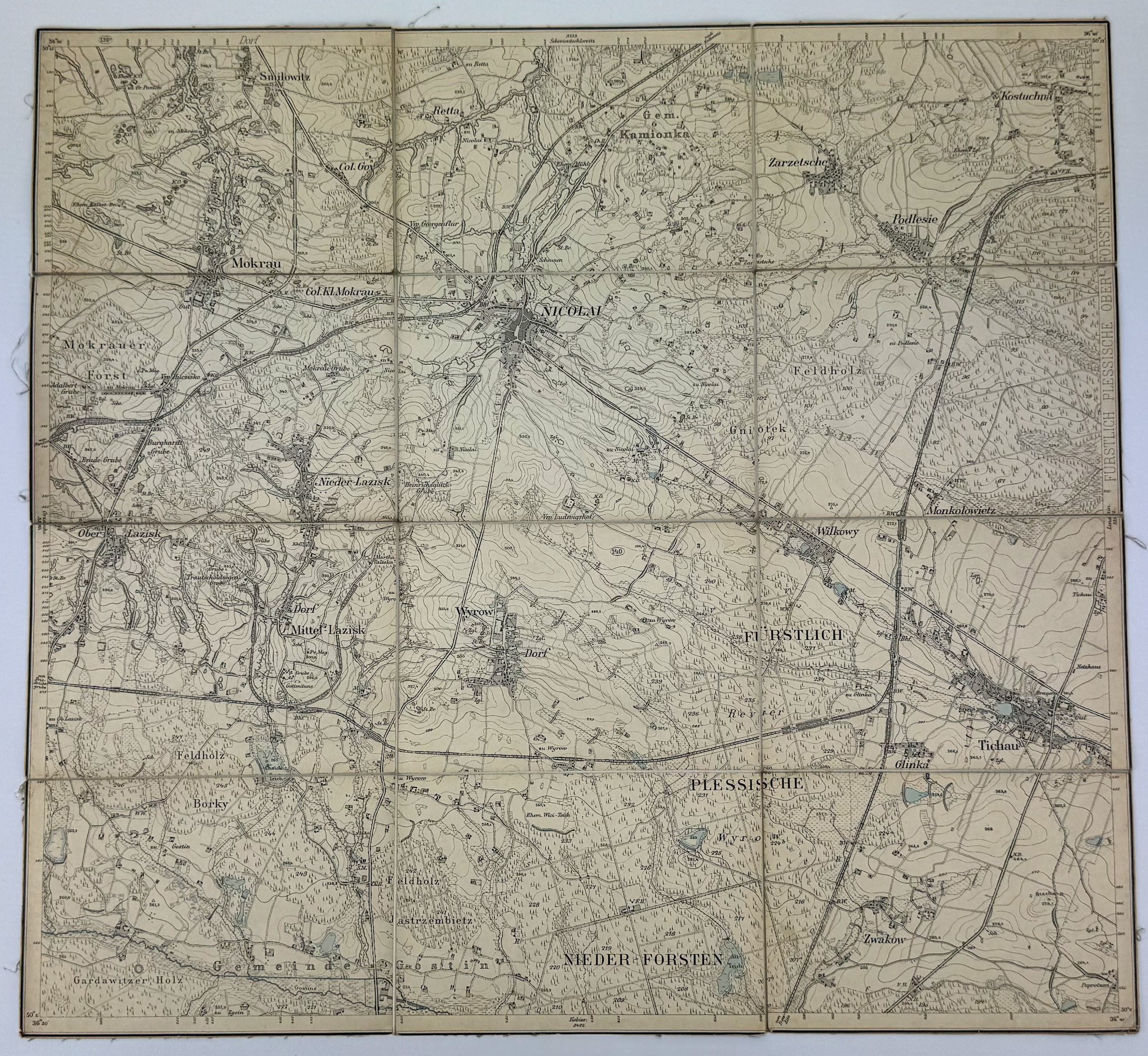 Map - Mikolow - Tychy - Military map of Prussia 1883 - Online auction ...