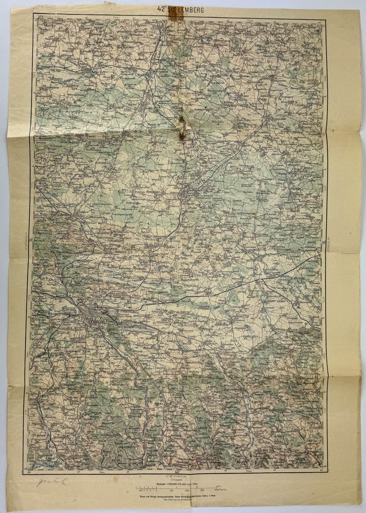 Map - Lemberg - Lviv - Military Geographical Institute in Vienna ca ...