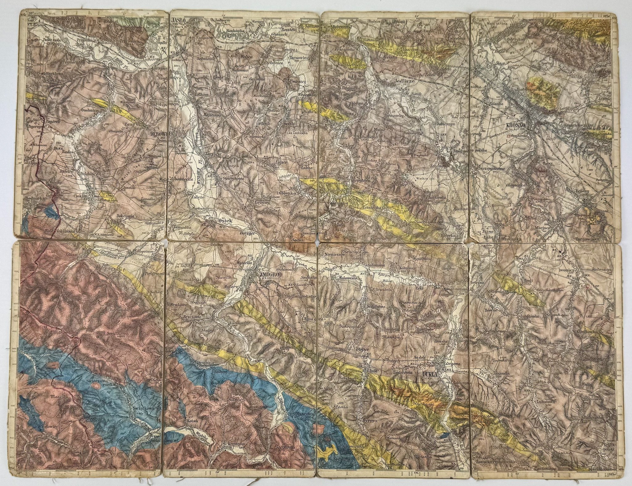 Mapa - Dukla - Krosno - Carski Wojskowy Departament Geografii - Aukcja ...