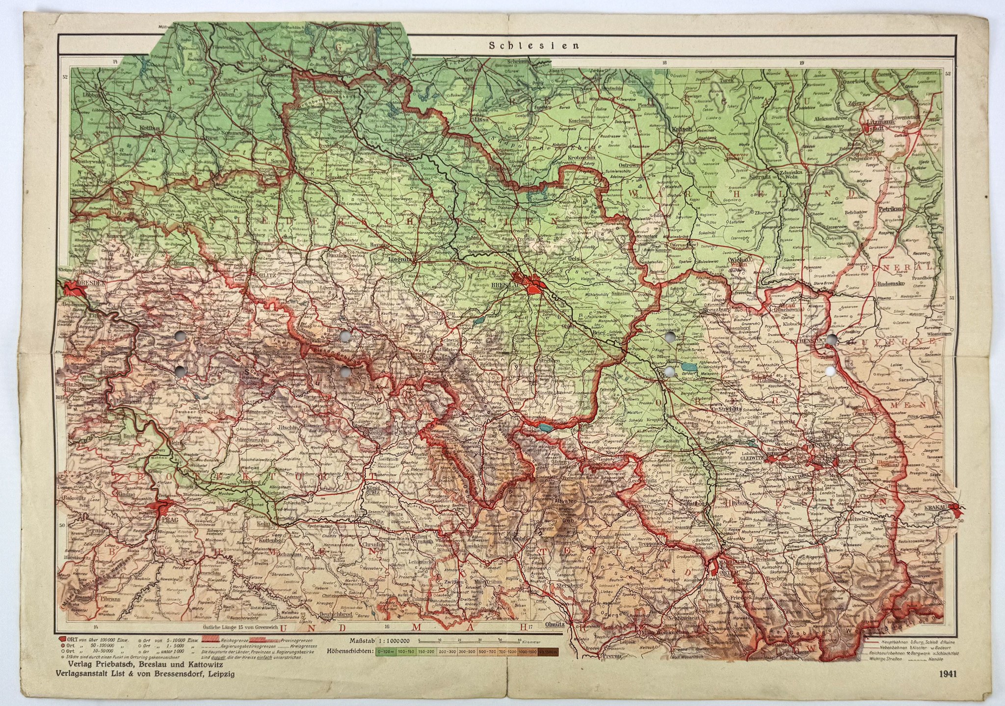 Mapa - Schlesien - Śląsk - Lipsk 1941 - Aukcja internetowa / Licytacja ...