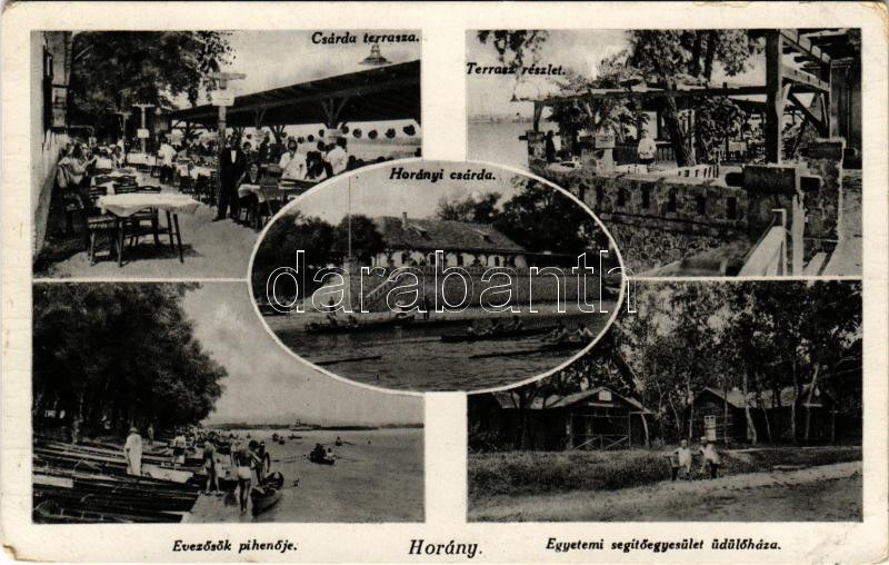 1936 Horány (Szigetmonostor), Horányi csárda és terasza, vendégek és ...