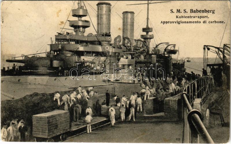 1909 SMS BABENBERG osztrák-magyar haditengerészet Habsburg-osztályú pre ...