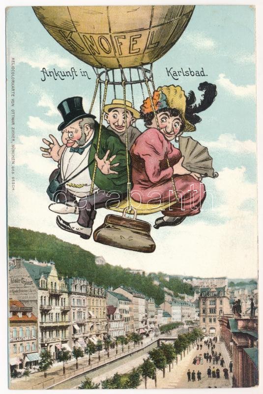 Knofel - Ankunft in Karlsbad. Heliocolorkarte von Ottmar Zieher ...