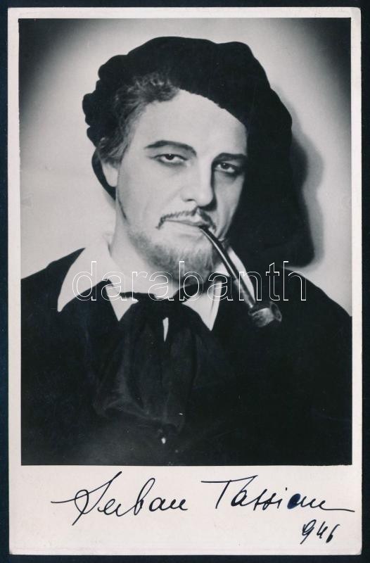 1946 Serban Tassian (1909-1983) román operaénekes autográf aláírása őt ...