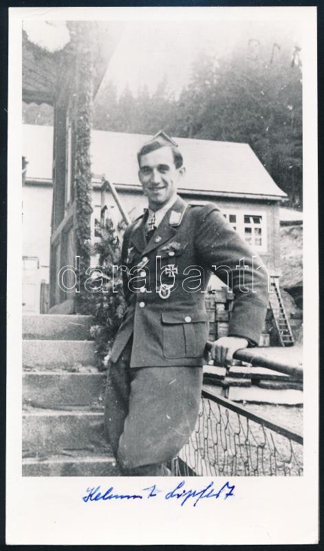 Helmut Lipfert (1916-1990) német Luftwaffe pilóta, repülő ász autográf ...