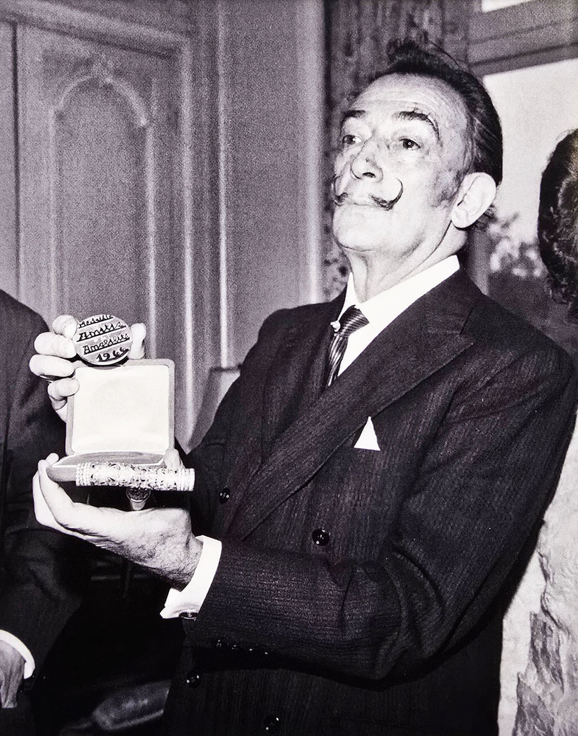 Salvador Dali (1904 - 1989), Salvador Dali after receiving a medal for ...
