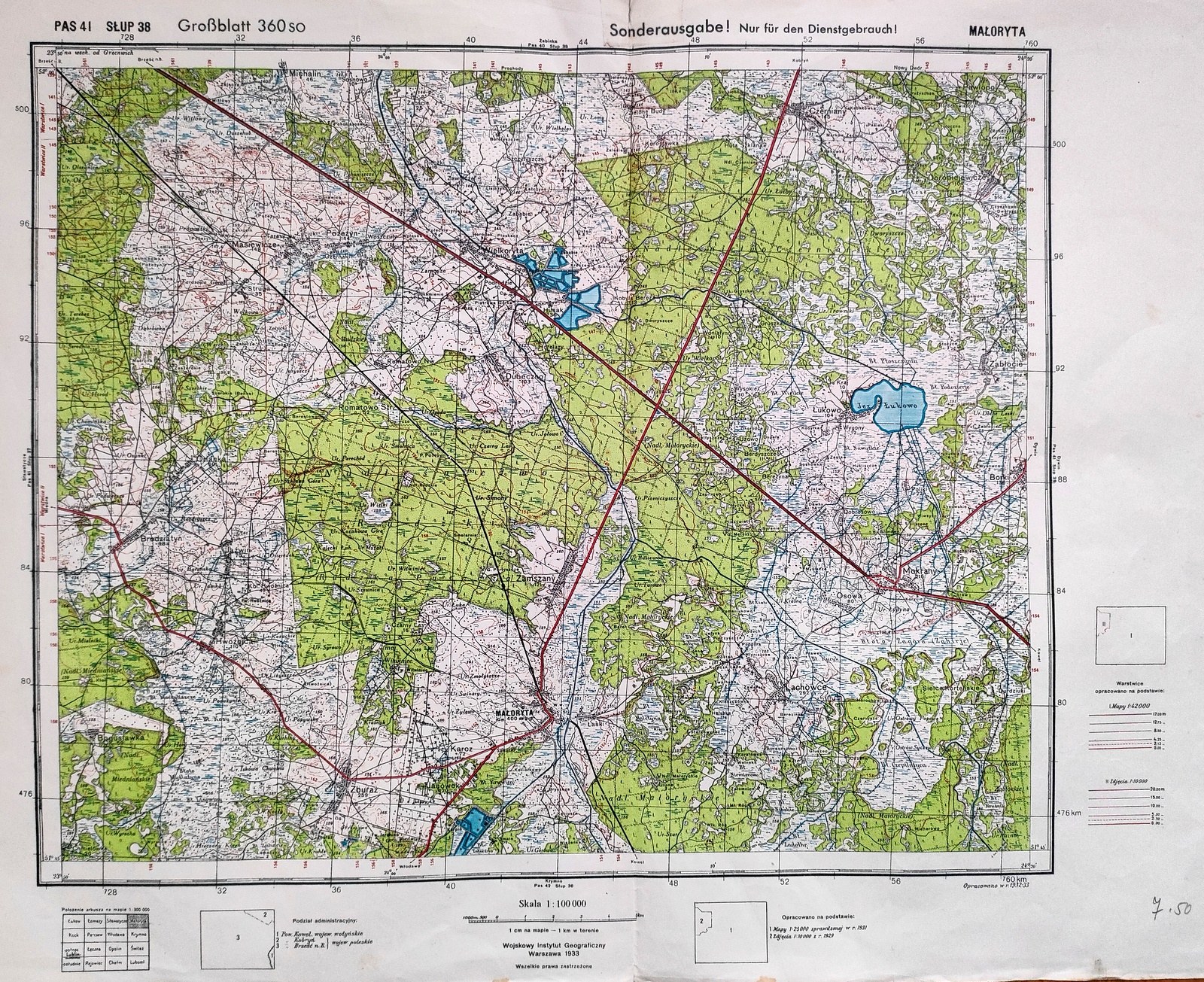 [Mapa] - Wojskowy Instytut Geograficzny - Polesie - Małoryta, Warszawa ...