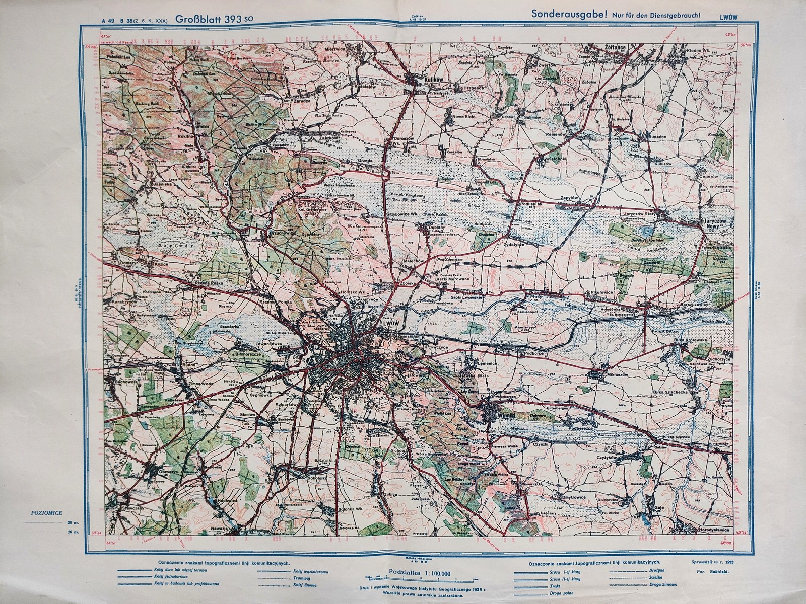[Map] - Military Geographical Institute - Kresy - Lviv, Warsaw 1925 ...