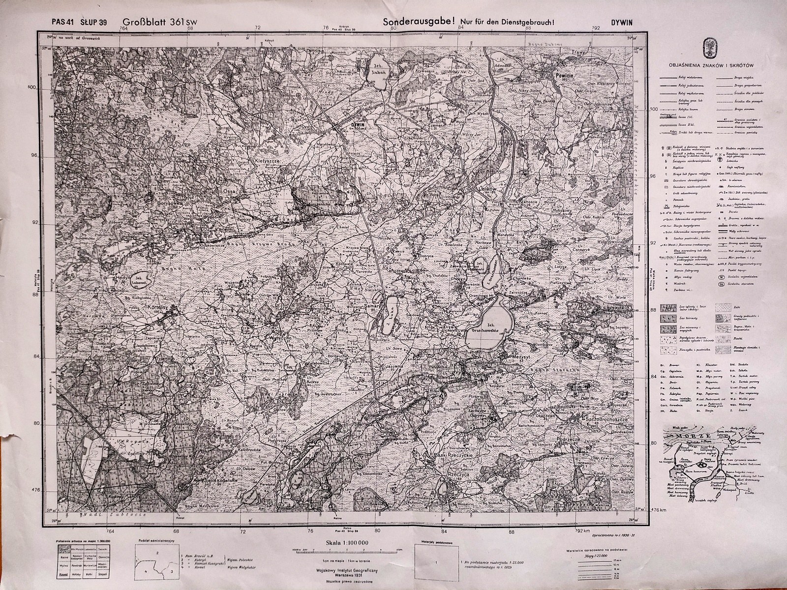 [Map] - Military Geographical Institute - Borderlands - Dywin , Warsaw ...