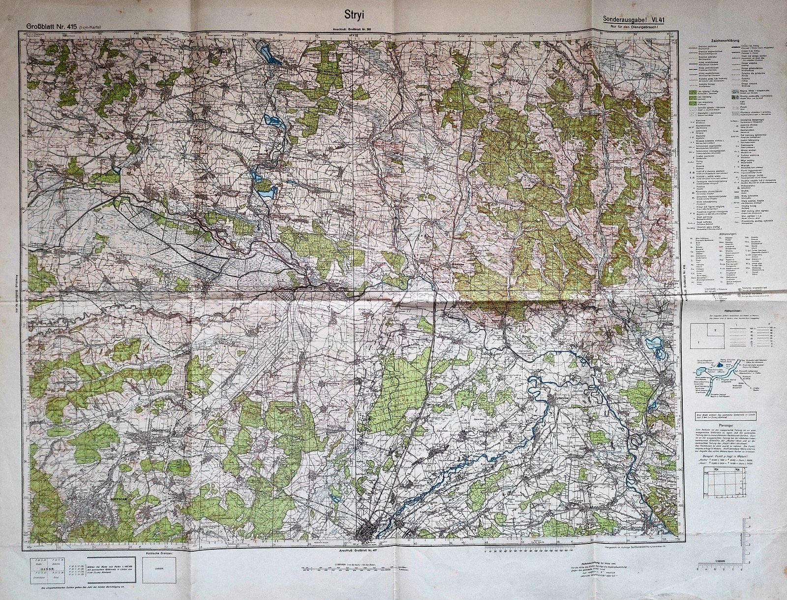 [Map] - Kresy - Stryj - scale 1 : 100 000, 1940 edition [ German ...