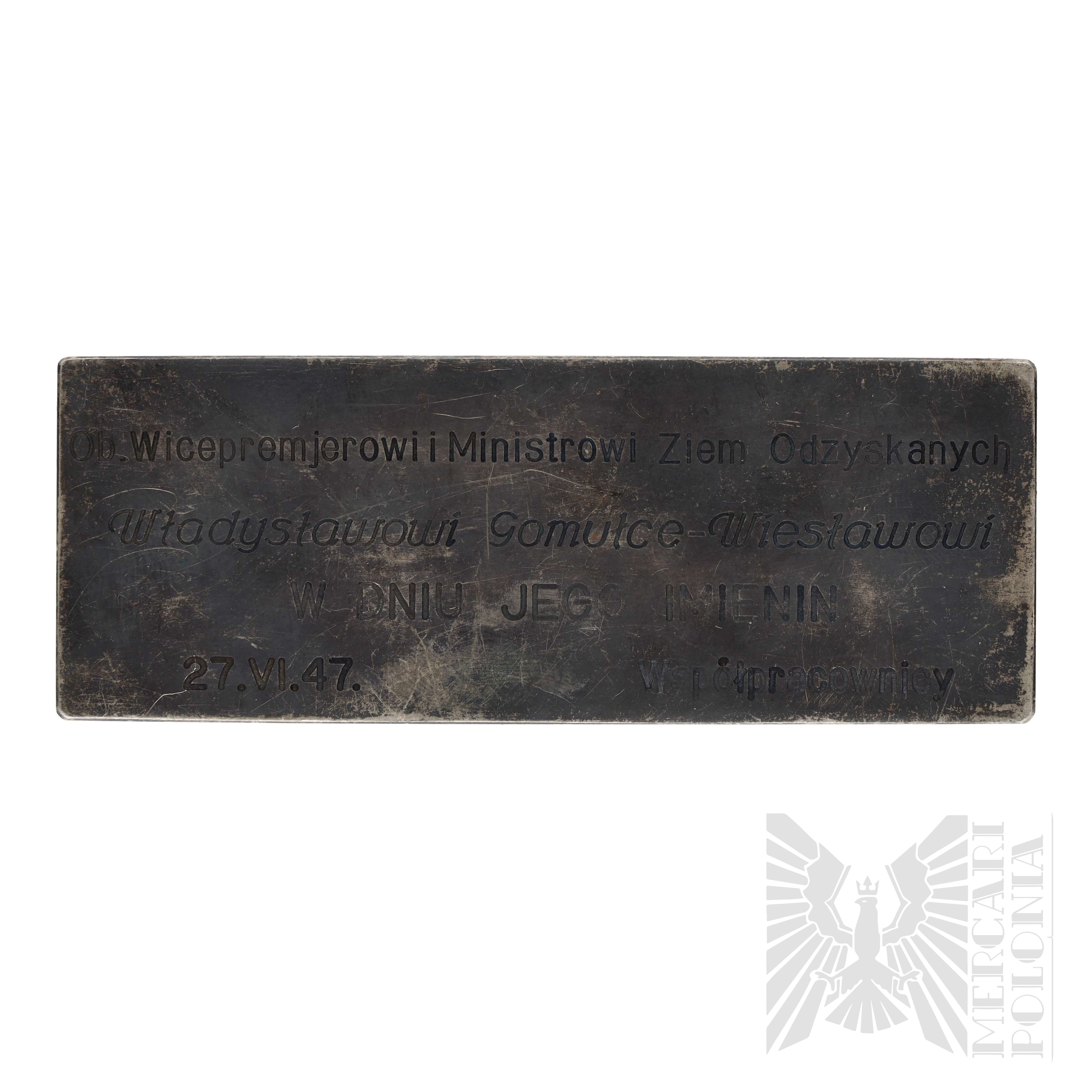 PRL Commemorative Plaque For Wladyslaw Gomulka/Polish Post War ...