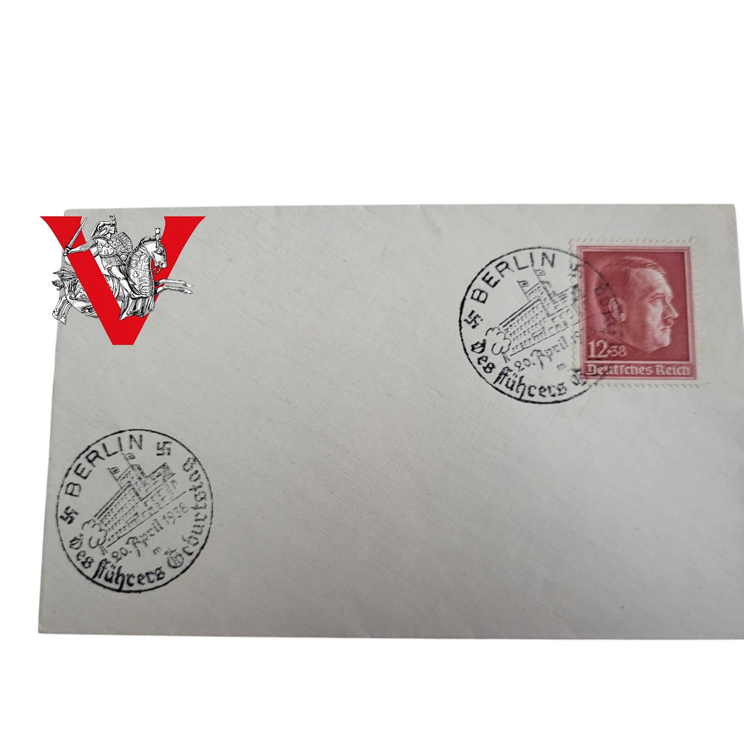 III Rzesza, Adolf Hitler, Urodziny 1938, Karta Okolicznościowa, Dwa ...