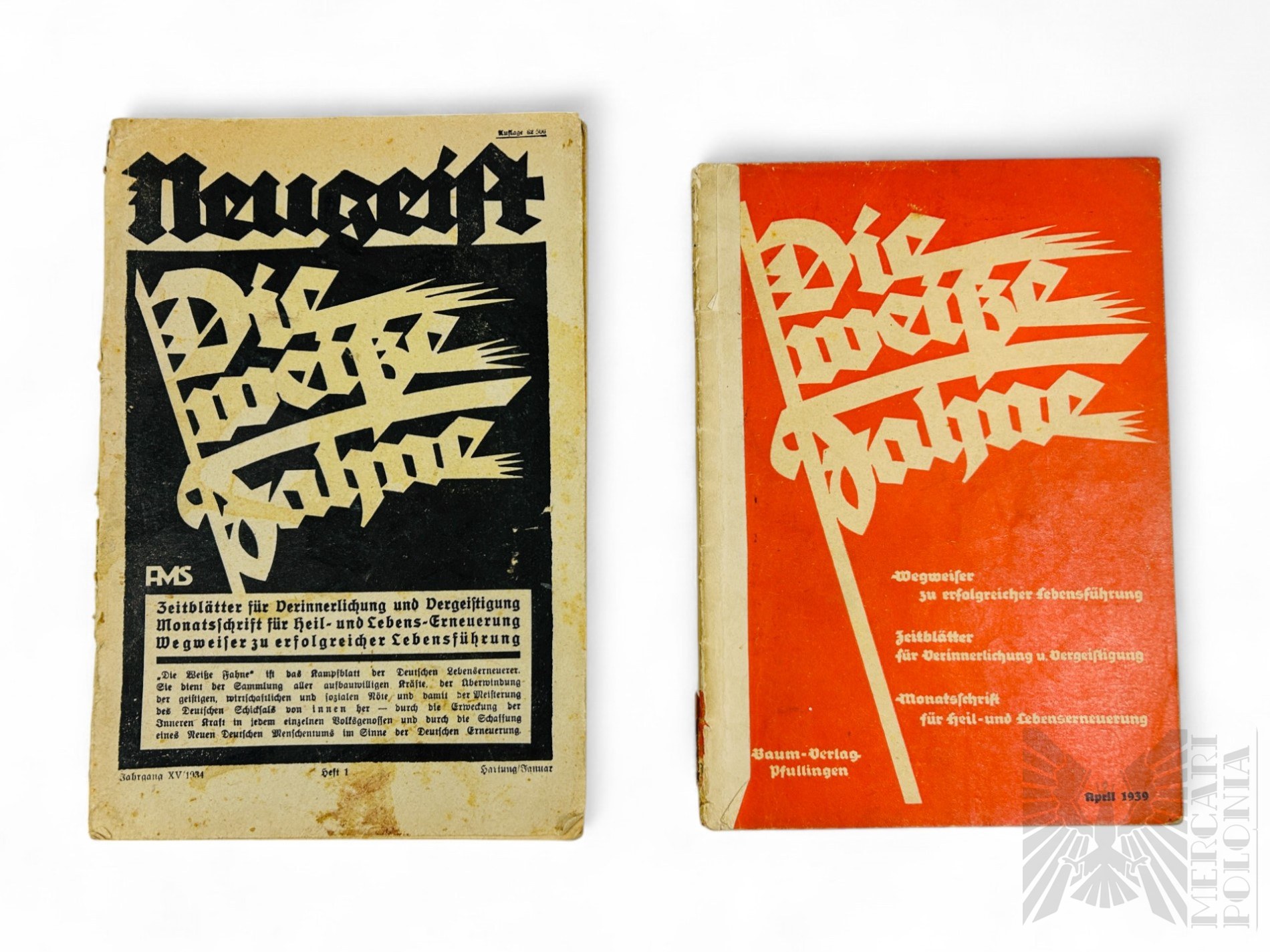 III Rzesza, 1939 r. - Dwie Publikacje Nowy Duch „Biała flaga” (Neugeist ...