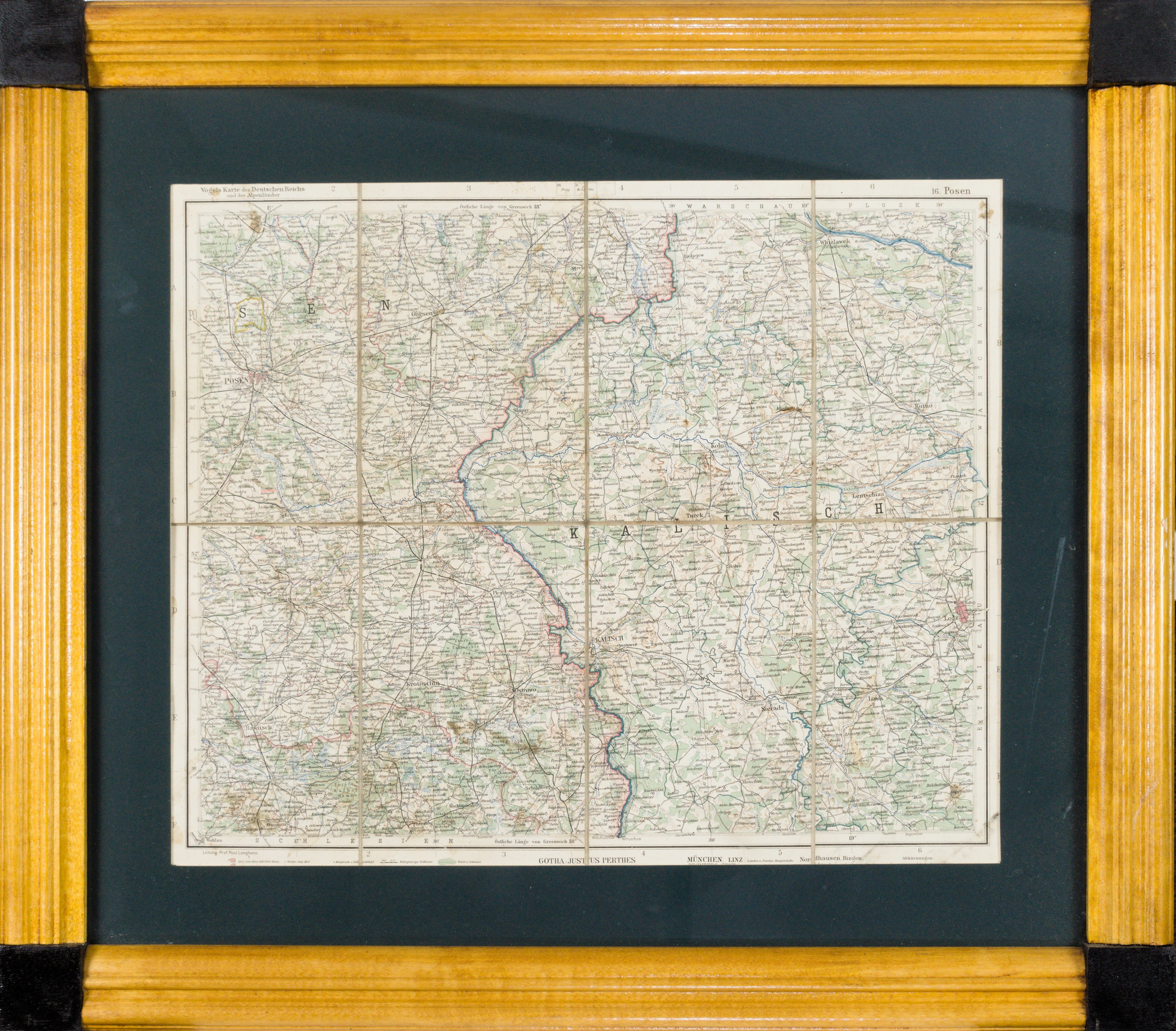 MAP of the Grand Duchy of Poznan from the late 19th century, MAP of the ...