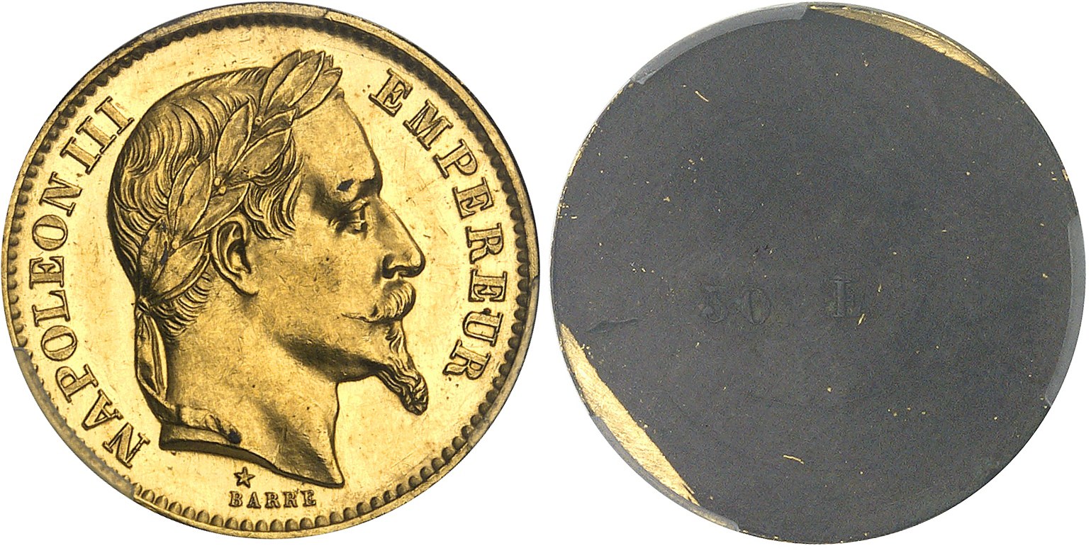 Second Empire / Napoléon III (1852-1870). Paire d’essais unifaces en ...