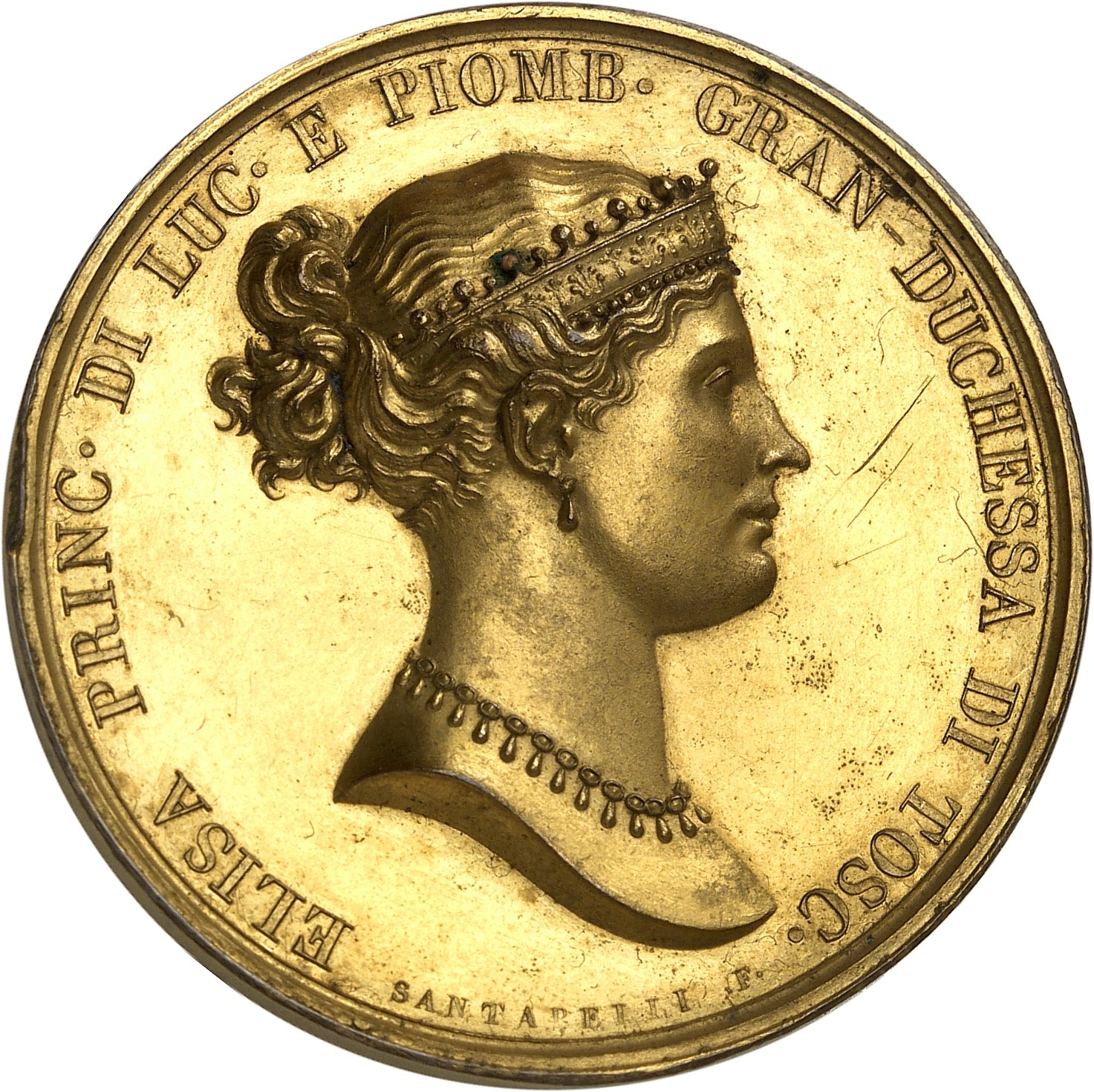 Lucques, Elisa Bonaparte et Felix Baciocchi (1805-1814). Médaille ...
