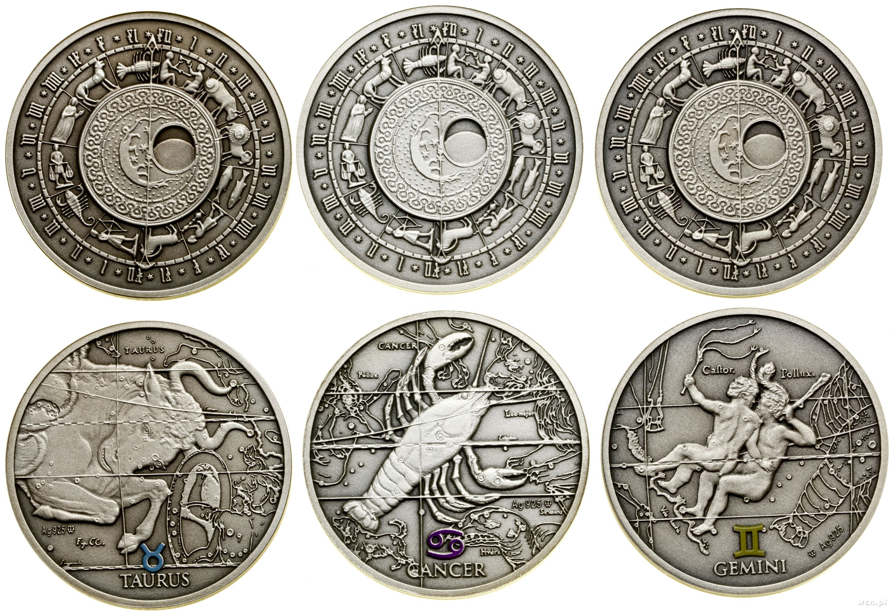 Poland, set of 3 medals from the series Signs of the Zodiac Treasury of ...