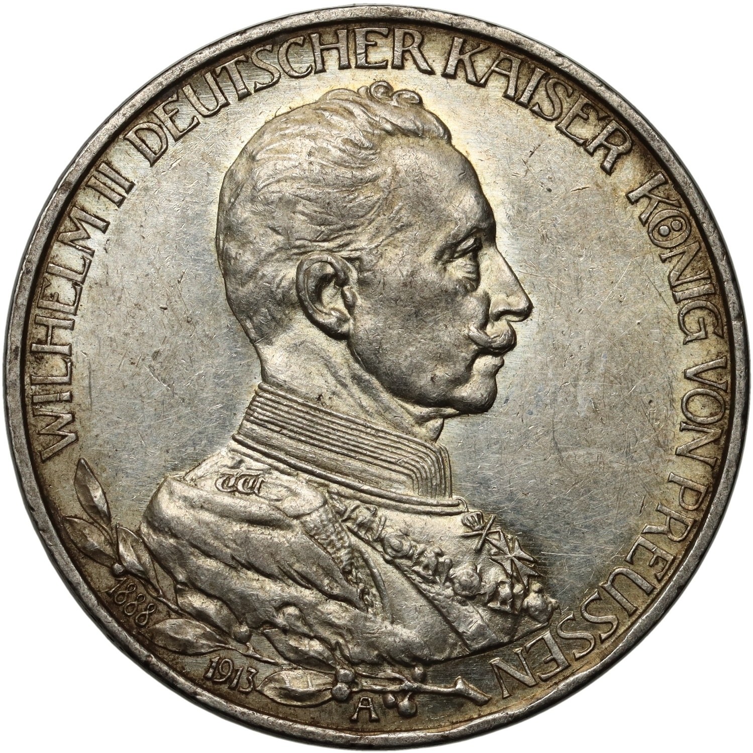 Germany, Prussia, Wilhelm II, 3 Mark 1913 A, Berlin, 25th Anniversary ...