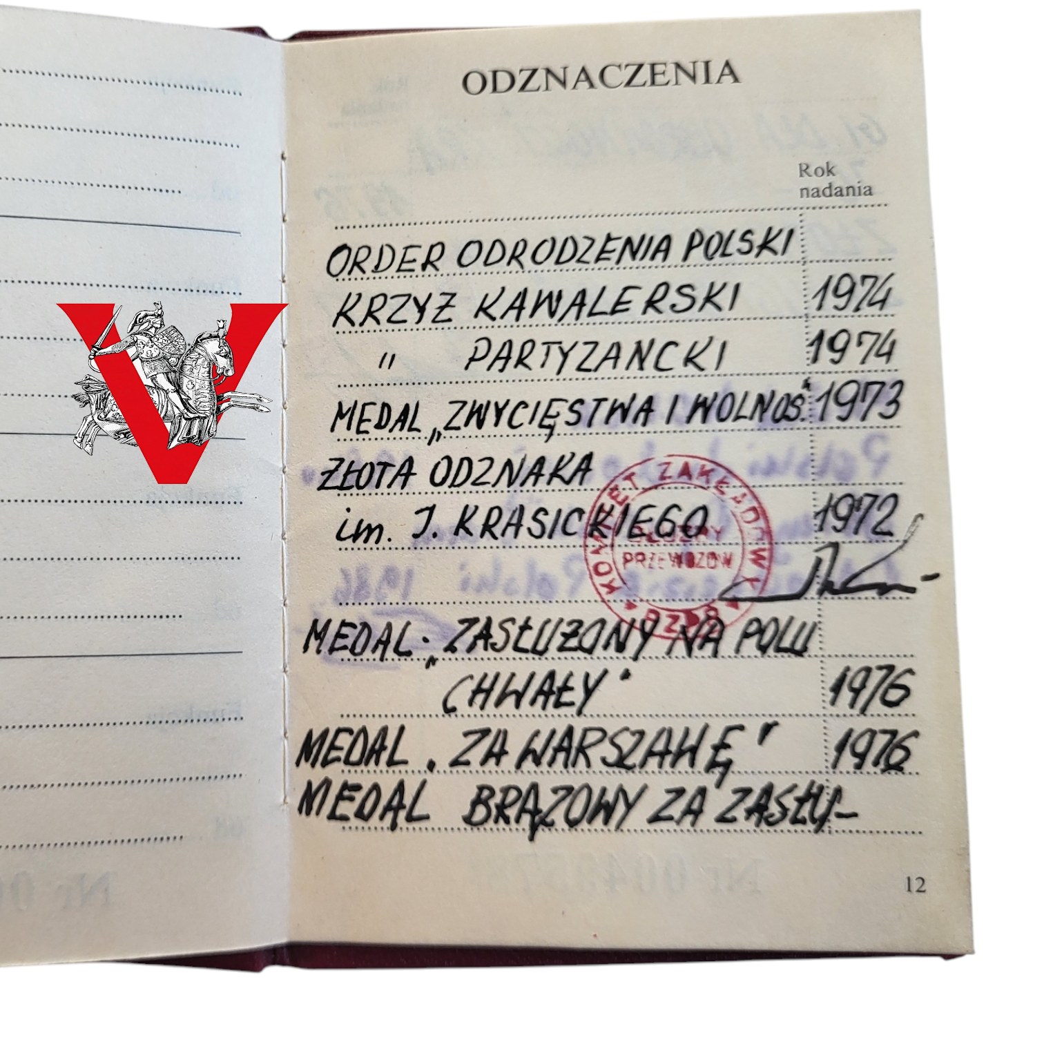 Legitymacja PZPR, KRZYŻ PARTYZANCKI na Zdjęciu , Chodorowski , Weteran ...