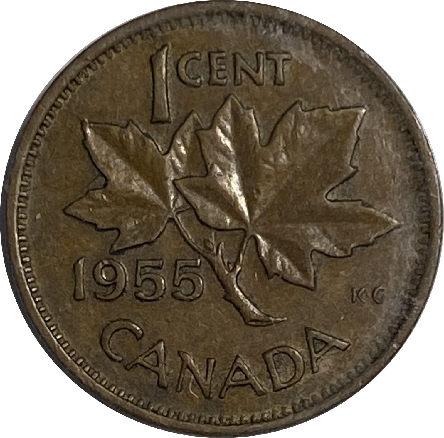Canada 1955 No Shoulder Fold 1 Cent - Online auction / Online bidding ...