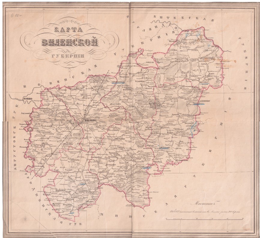 Map of Vilnius Governorate - Online auction / Online bidding - Price ...
