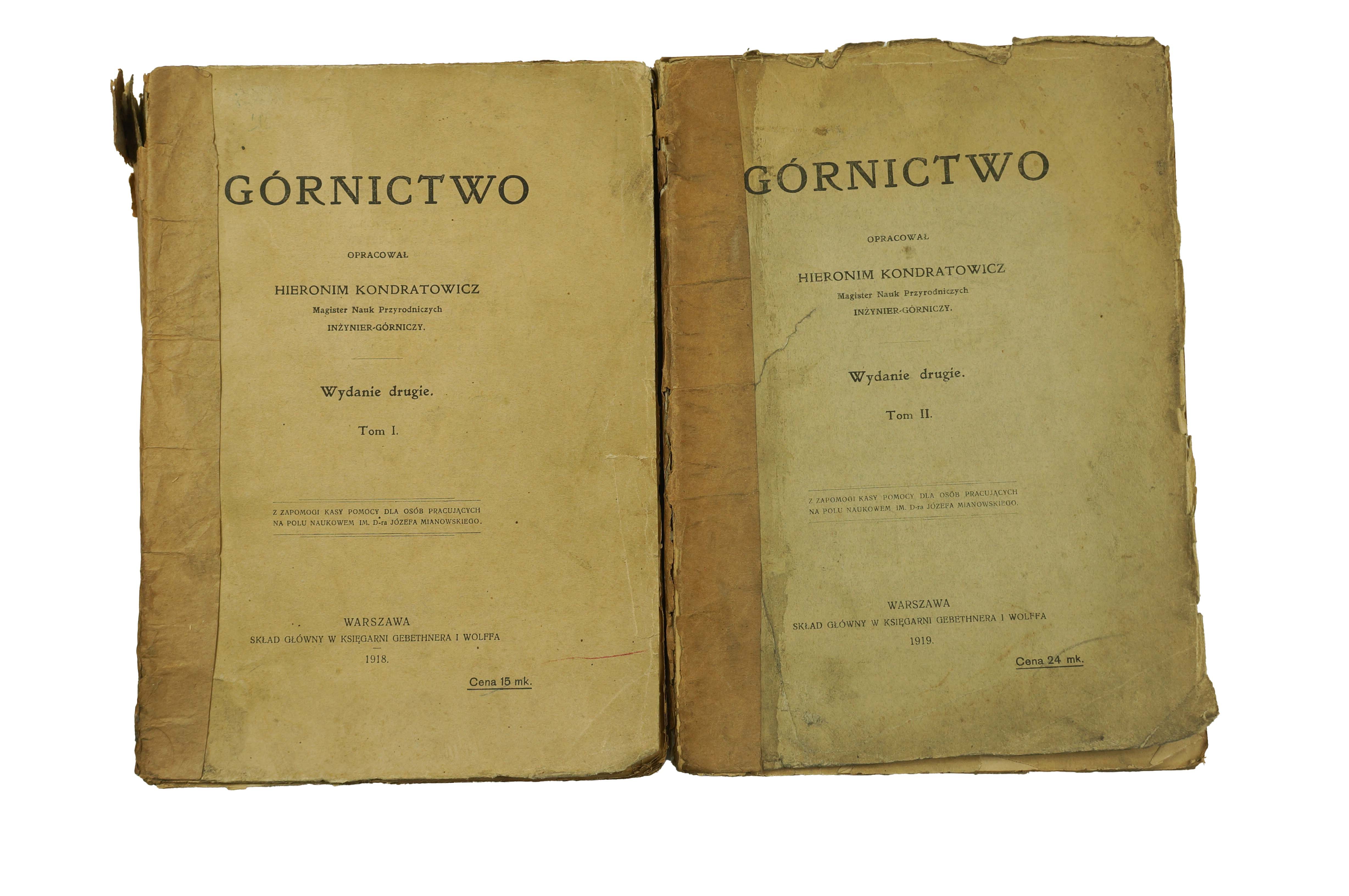 KONDRATOWICZ Hieronim - Mining , volume I-II, Warsaw 1919, RZADKIE ...