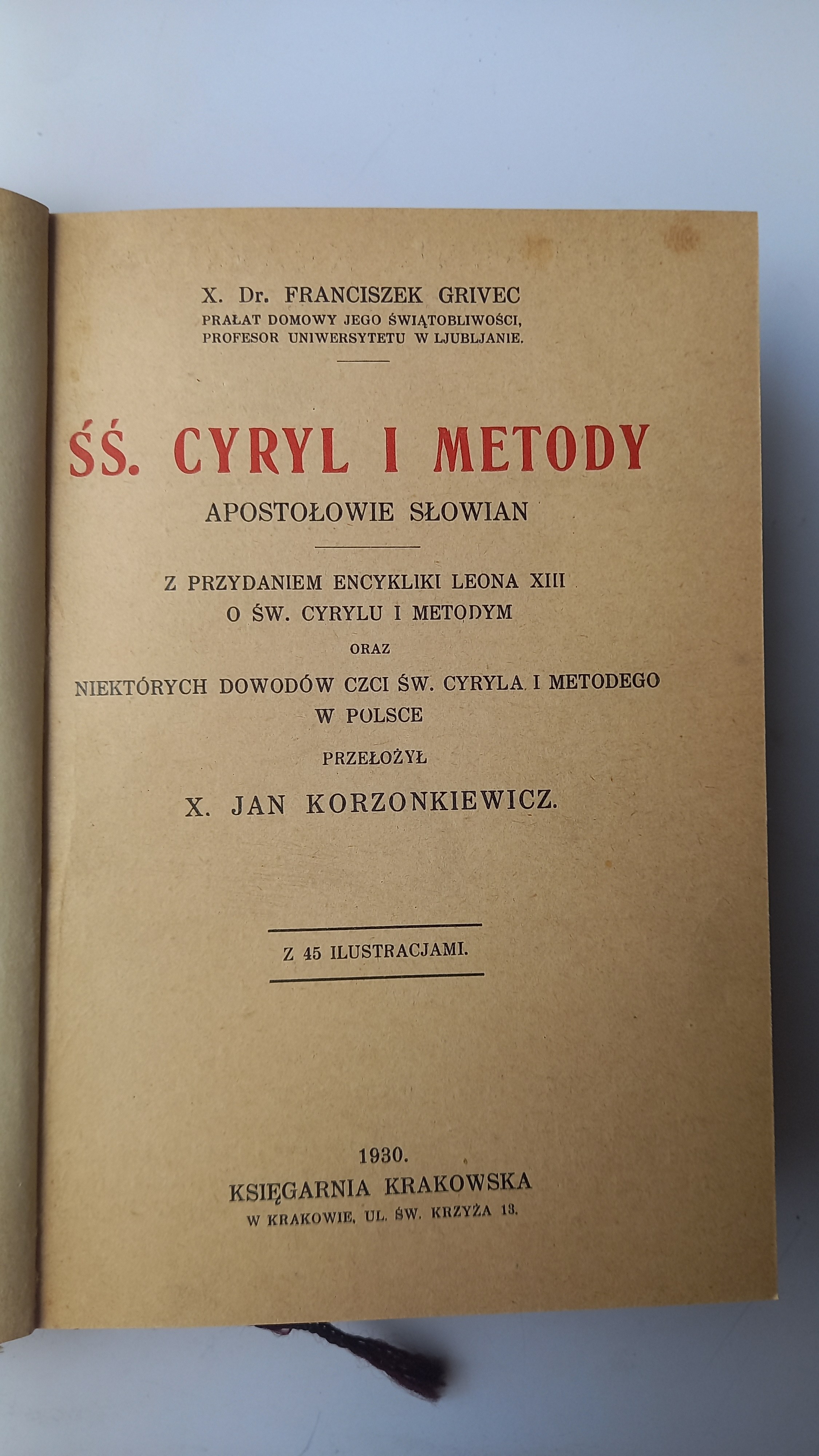Św. Cyryl i Metody apostołowie Słowian przekł. Jan Korzonkiewicz 1930 r ...