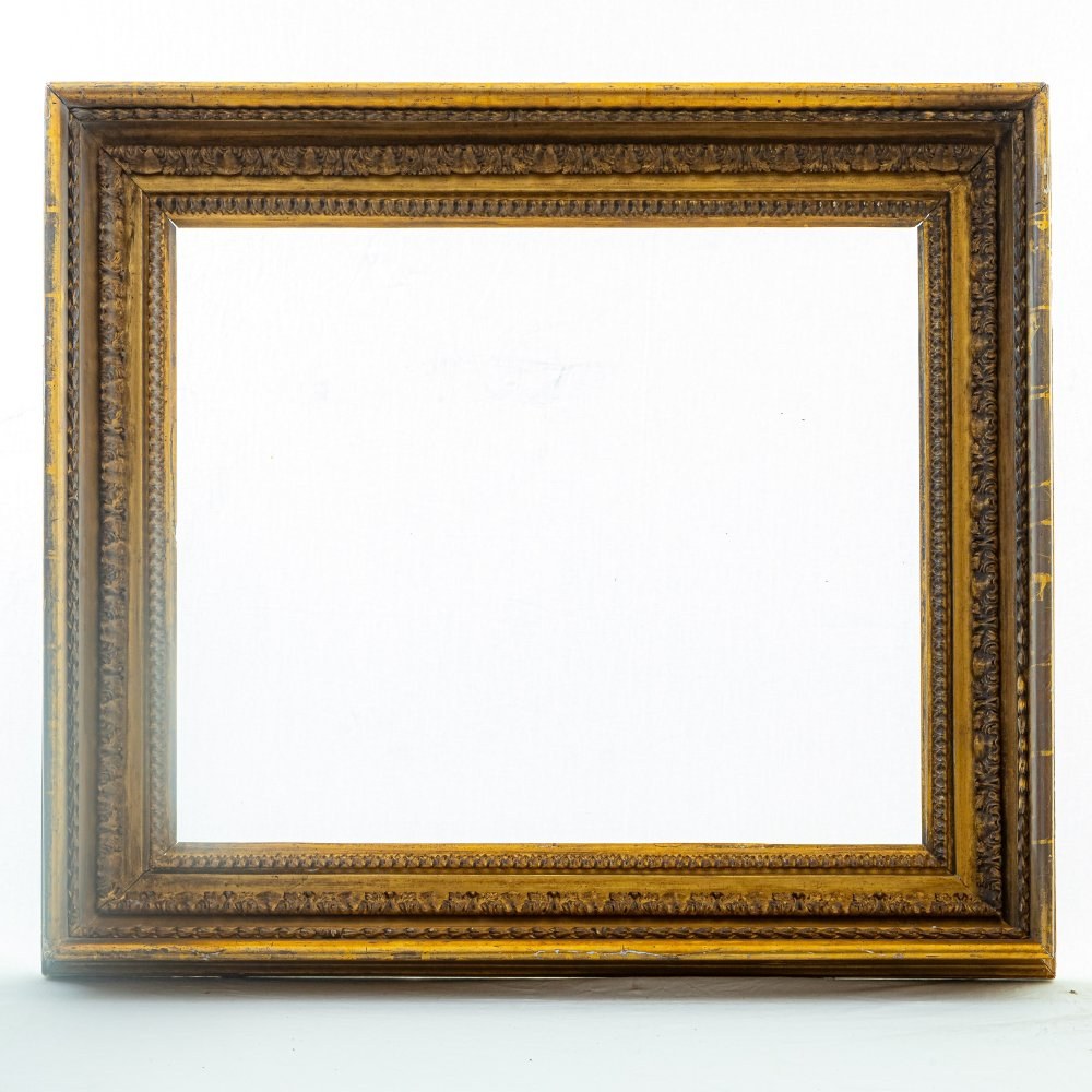 Sowa dziób rama z pozłacanego drewna z XIX wieku wolne światło 73 x 60 ...