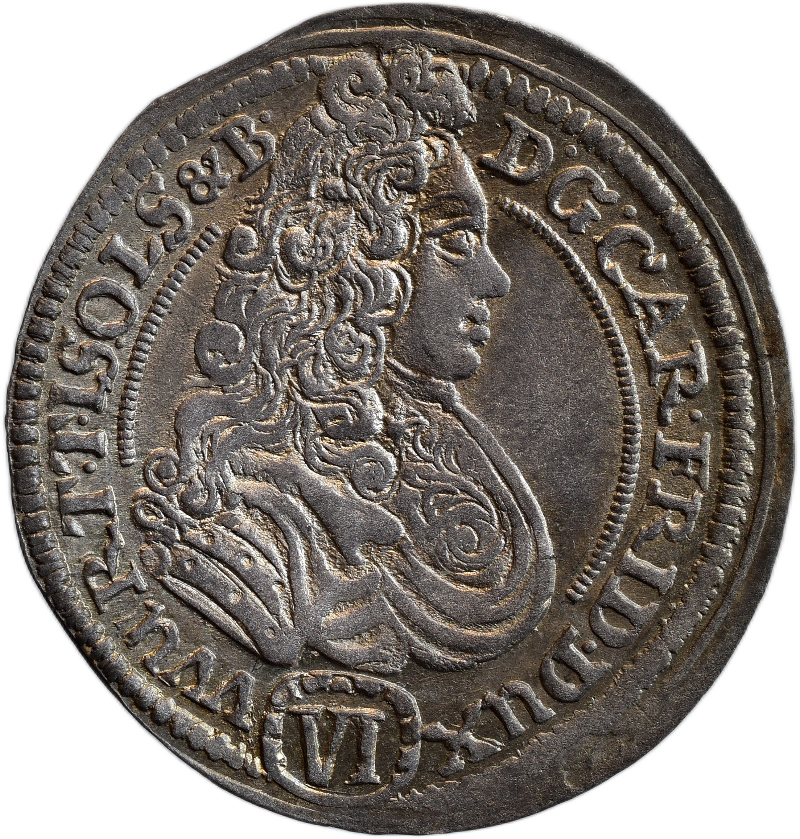 Würtemberg-Olesnice, Karl Friedrich, 1704 - 1744, VI krejcar 1713 CVL ...