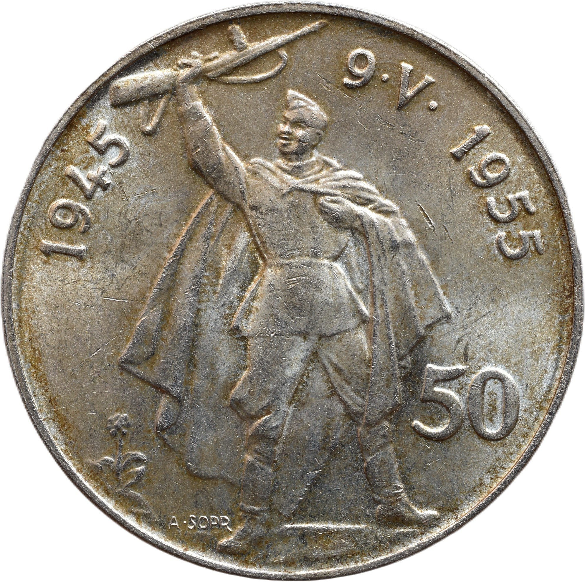 50 CZK 1955 - 10 rocznica wyzwolenia - Aukcja internetowa / Licytacja ...