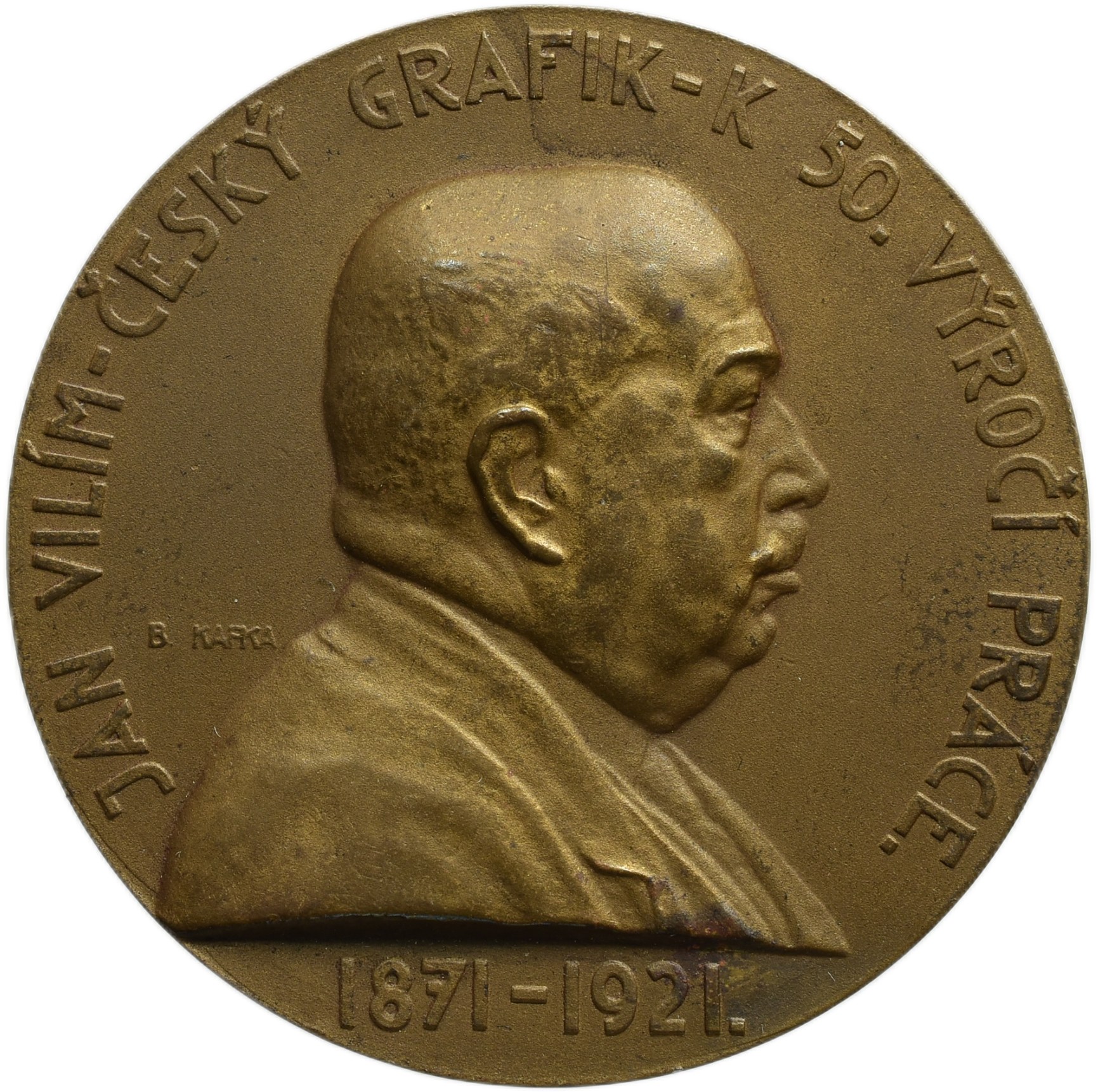 Kafka, Jan Vilím - 50-lecie pracy, br.50mm - Aukcja internetowa ...