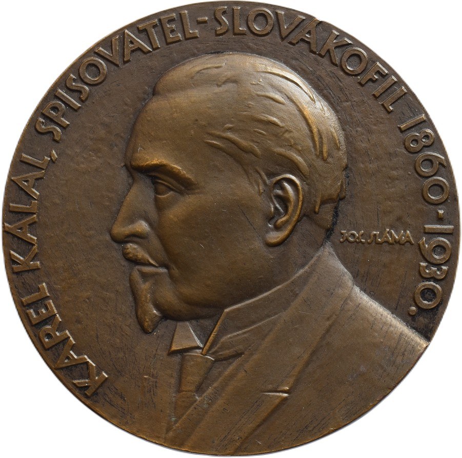 Sláma J., Karel Kálal, pisarz-słowakofil, 1860-1930, pat.brąz 70mm ...