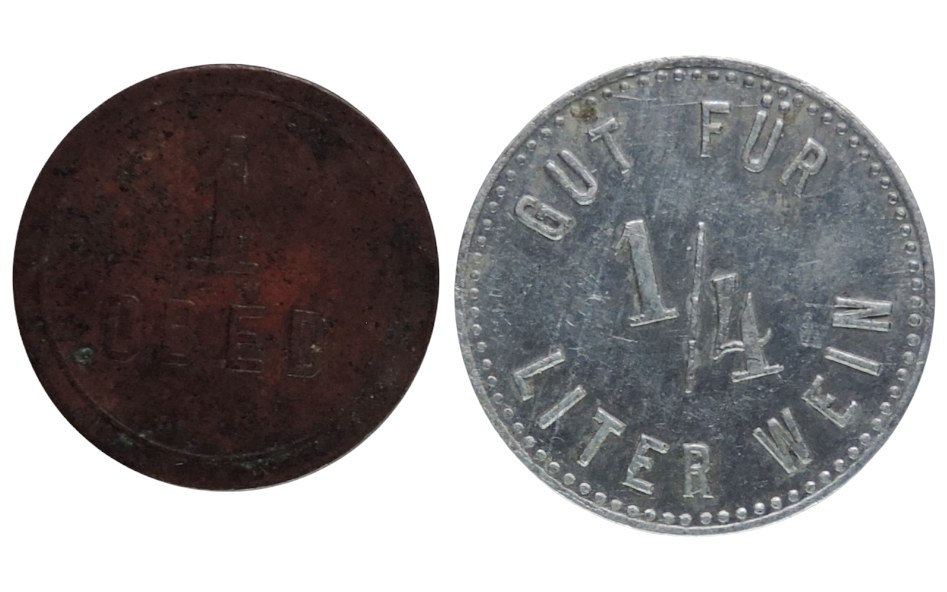 znaczki żywnościowe: Josef Brandner Eger (Cheb) / Gut für Liter Wein ...