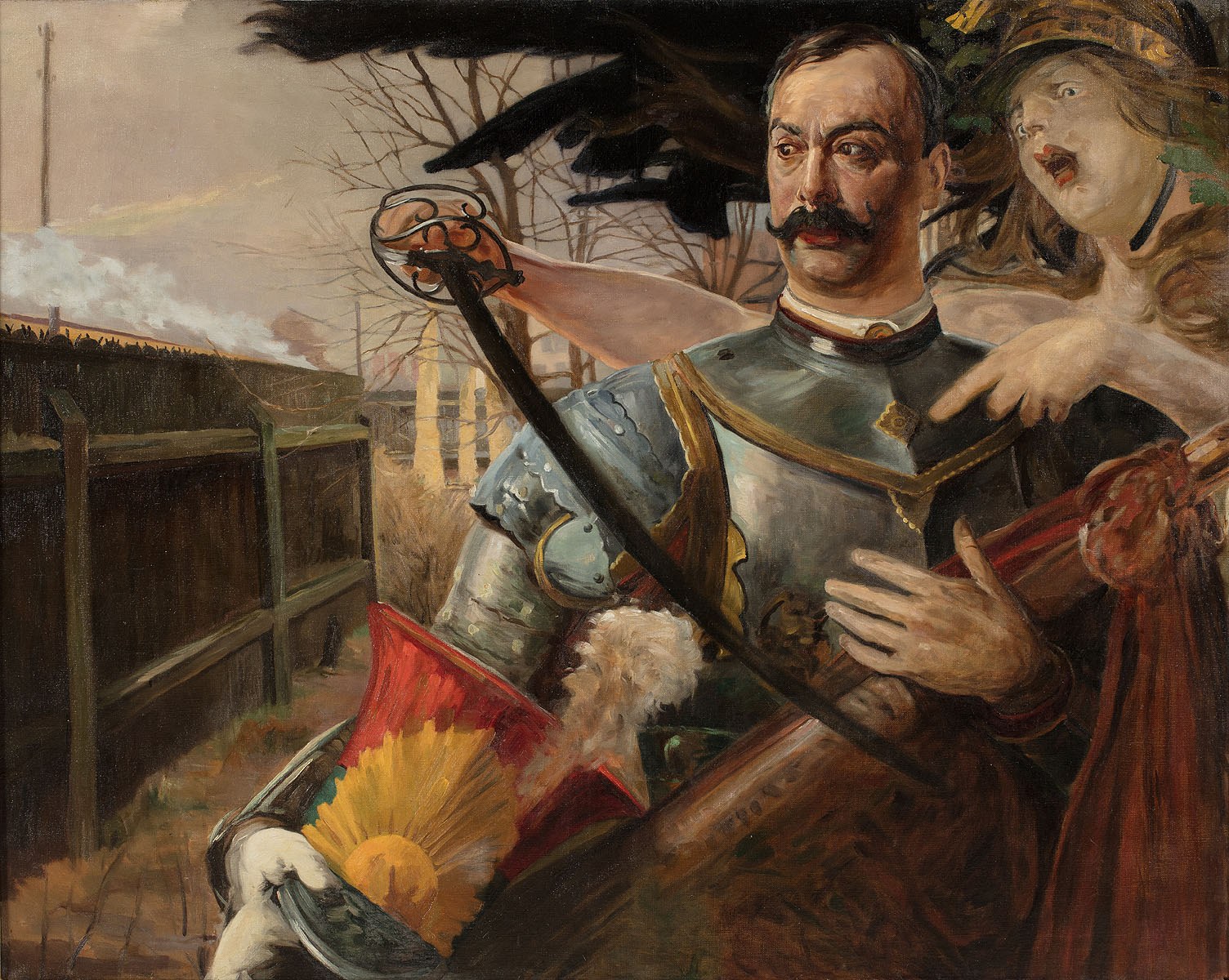 Jacek Malczewski (1854-1929), Portret Wojciecha Kossaka z Belloną, 1906 ...