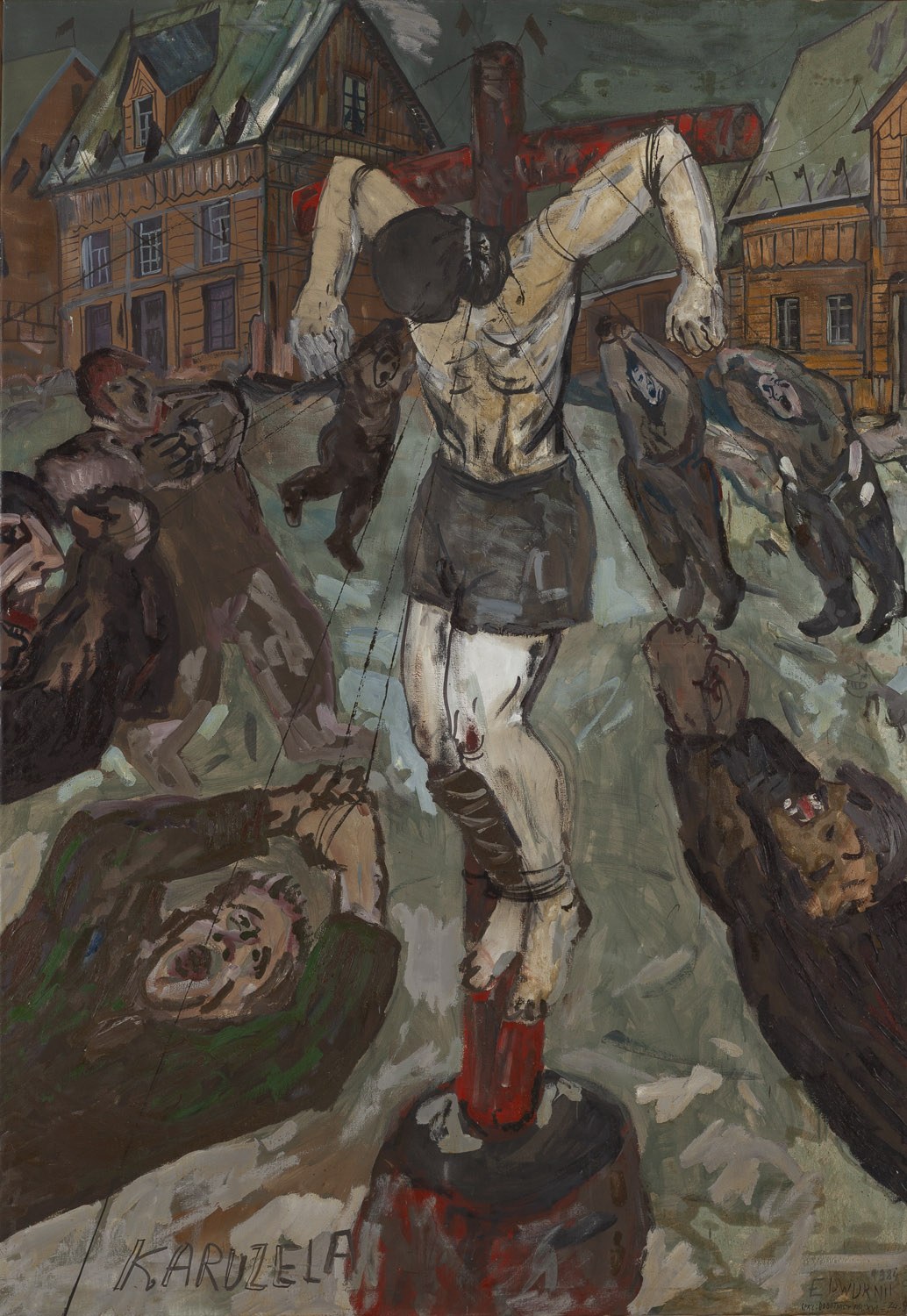 Edward Dwurnik (1943 Radzymin - 2018 Warszawa), "Karuzela" z cyklu "Robotnicy", 1984 - Aukcja ...