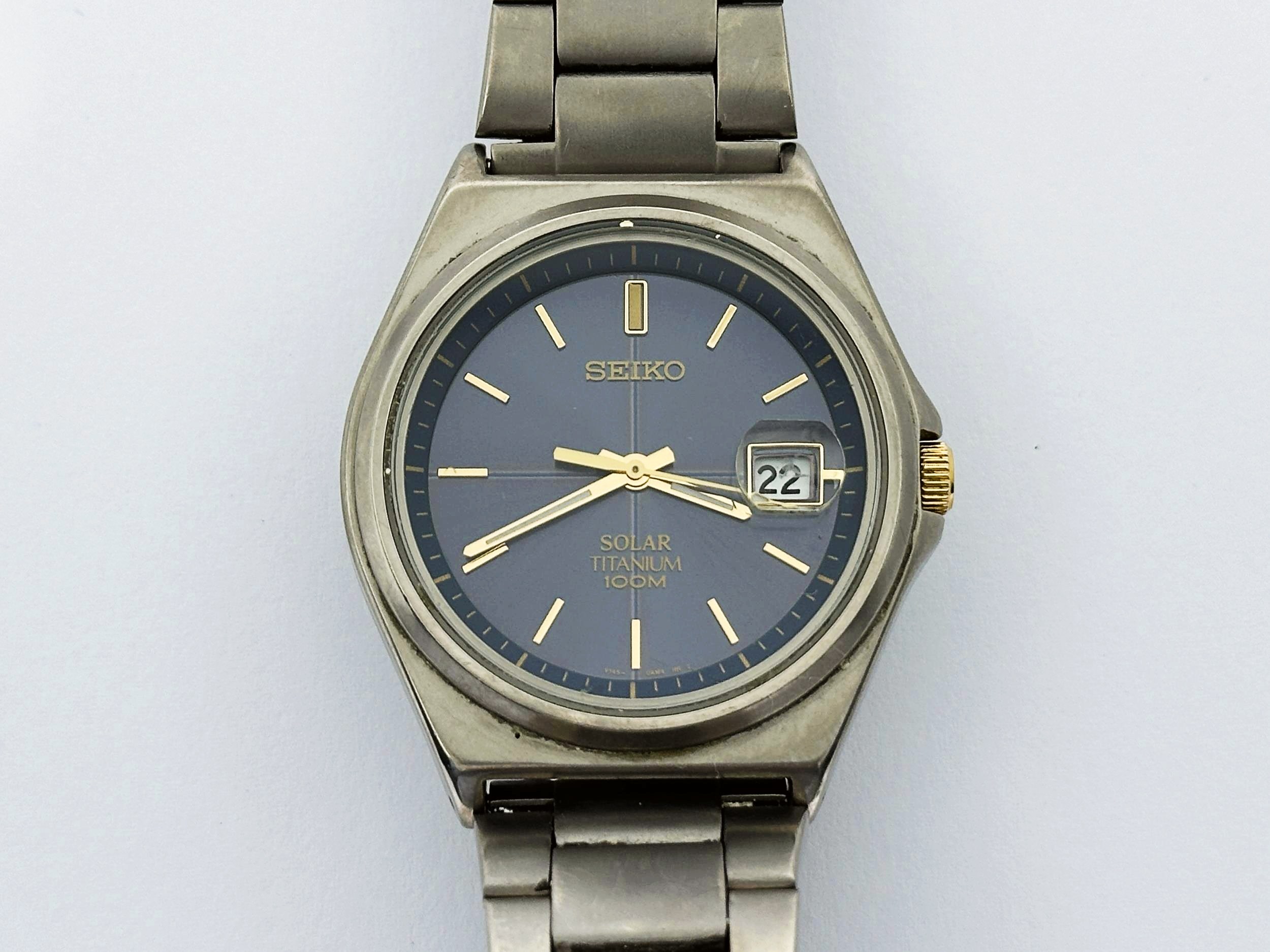 Zegarek męski Seiko Titanium Solar WR100M - Aukcja internetowa ...