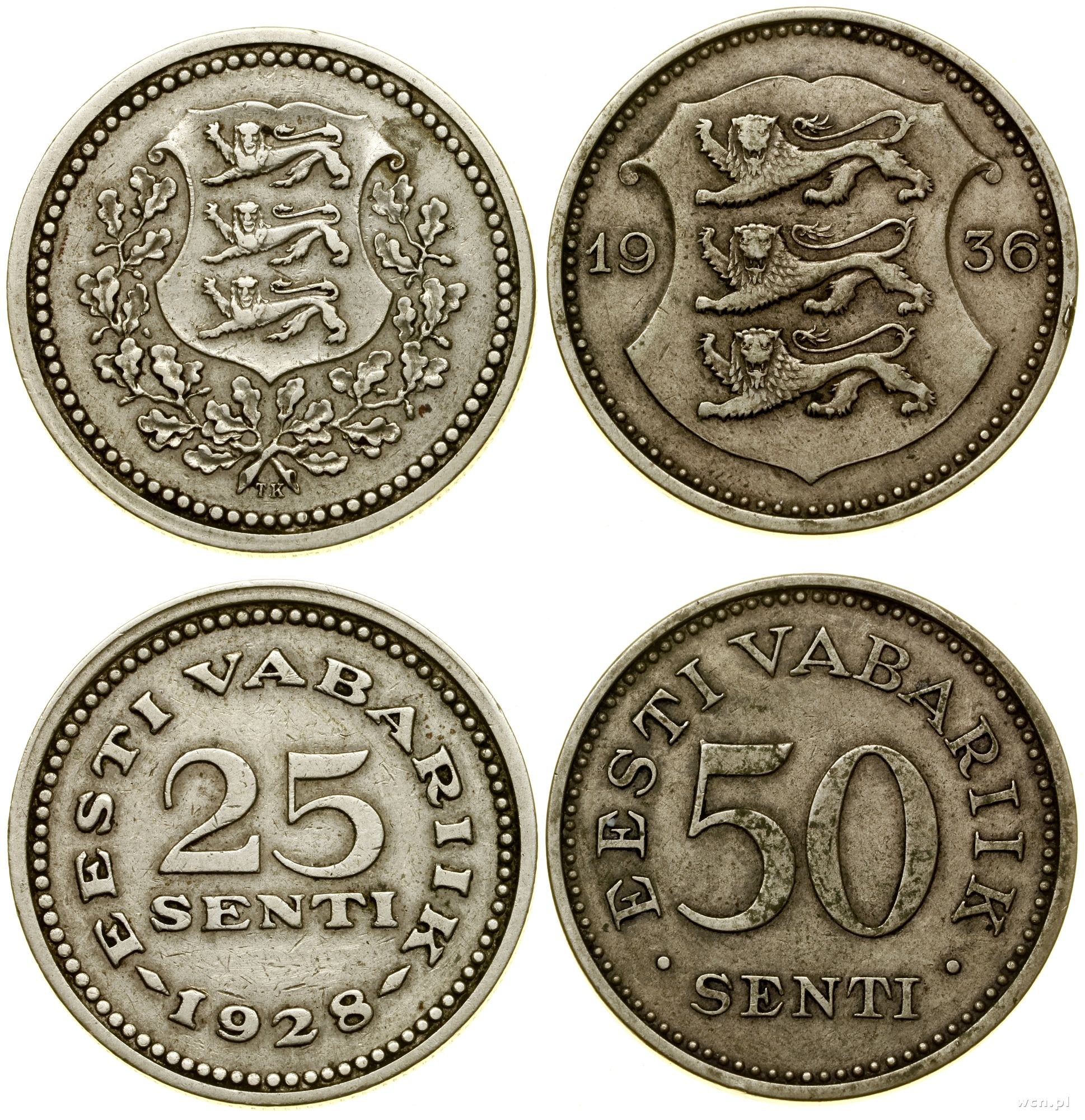Estonia, set of 2 coins, 1928-1936 - Online auction / Online bidding - Price - OneBid