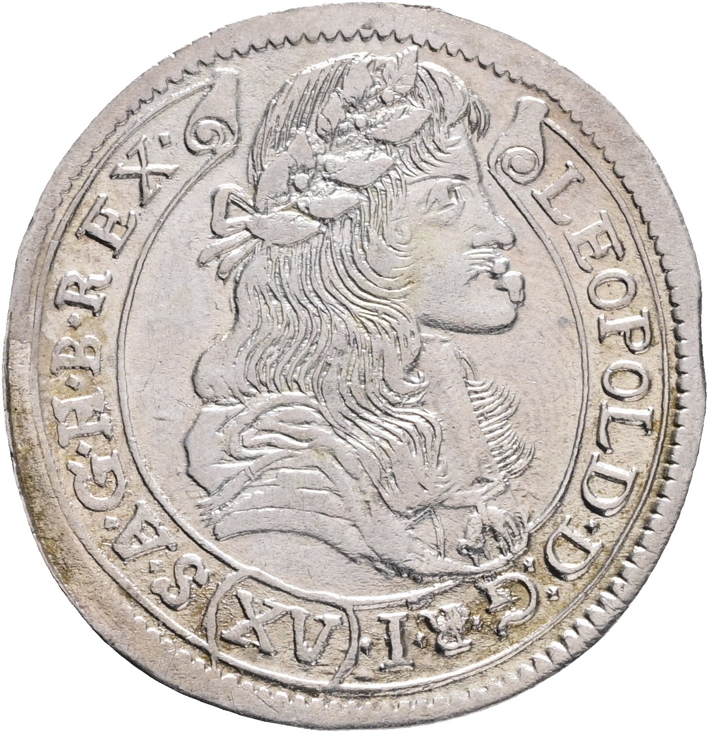 LEOPOLD I. 1657-1705 XV. Kreuzers 1681 KB Kremnica , srebro Ag. 6,25g ...